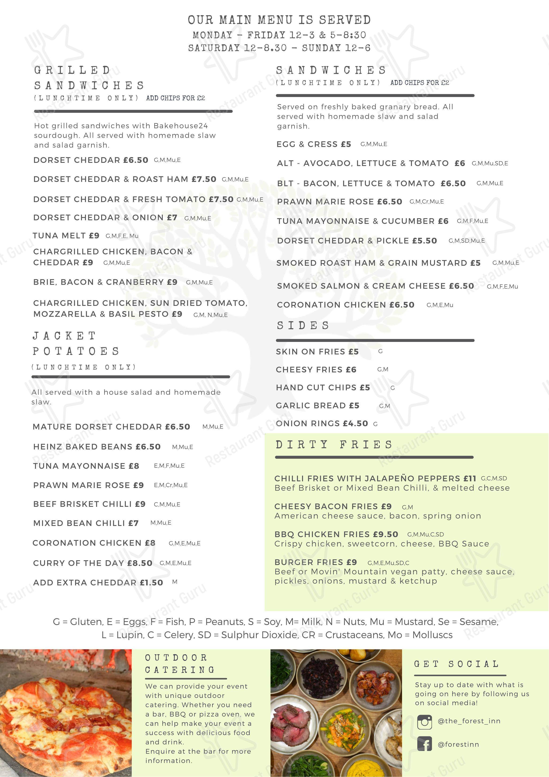 Menu at The Forest Inn pub & bar, Ferndown