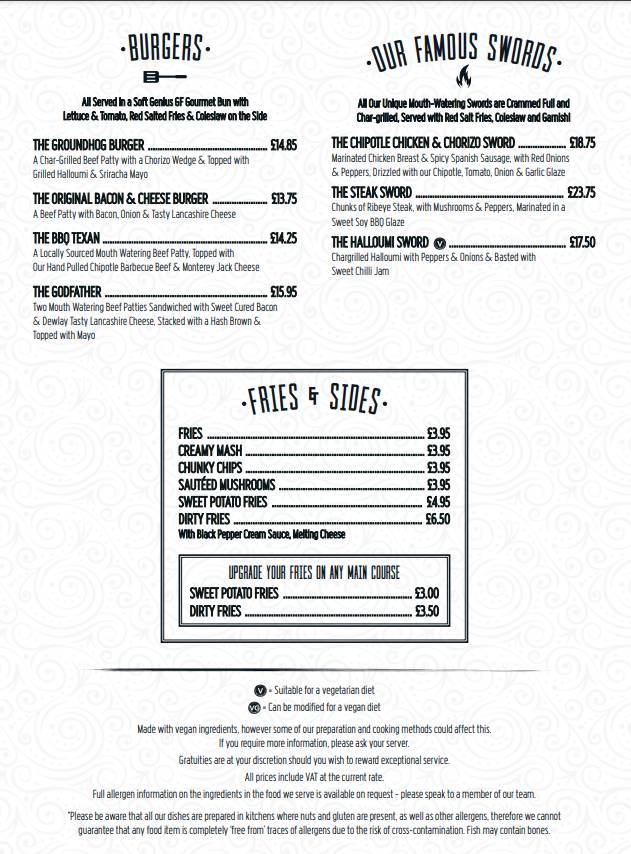 Menu at The Foundry Tap & Kitchen pub & bar, Blackburn