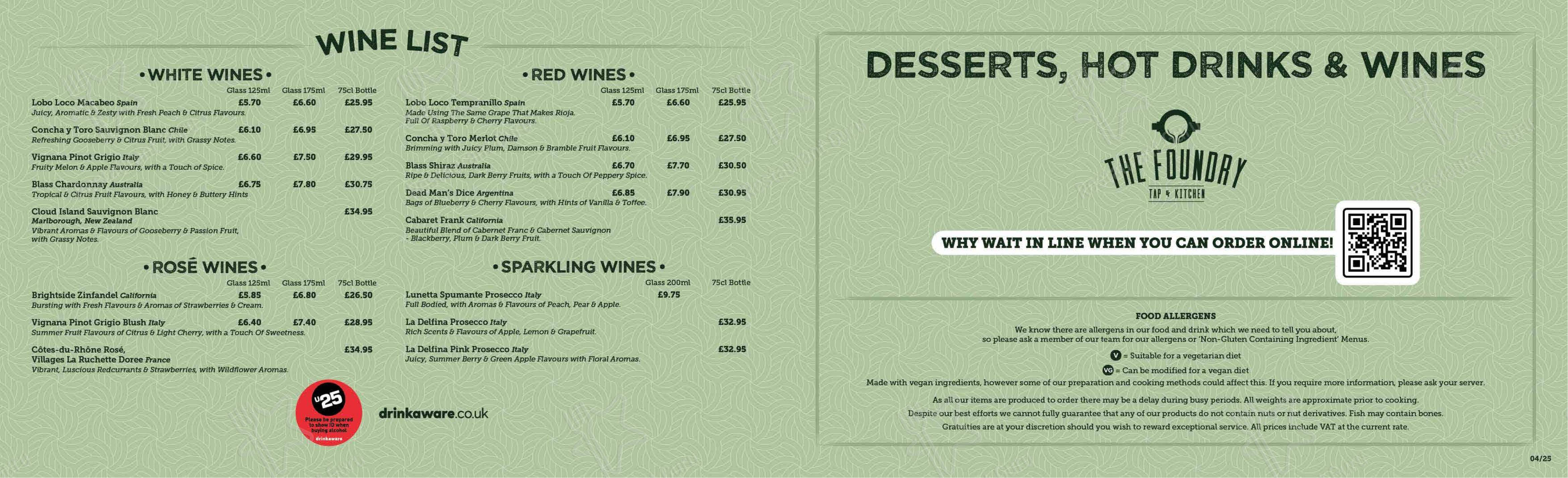 Menu at The Foundry Tap & Kitchen pub & bar, Blackburn