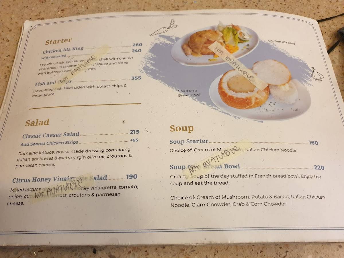 Menu at The French Baker cafe, Cainta, 54 Manila E Rd