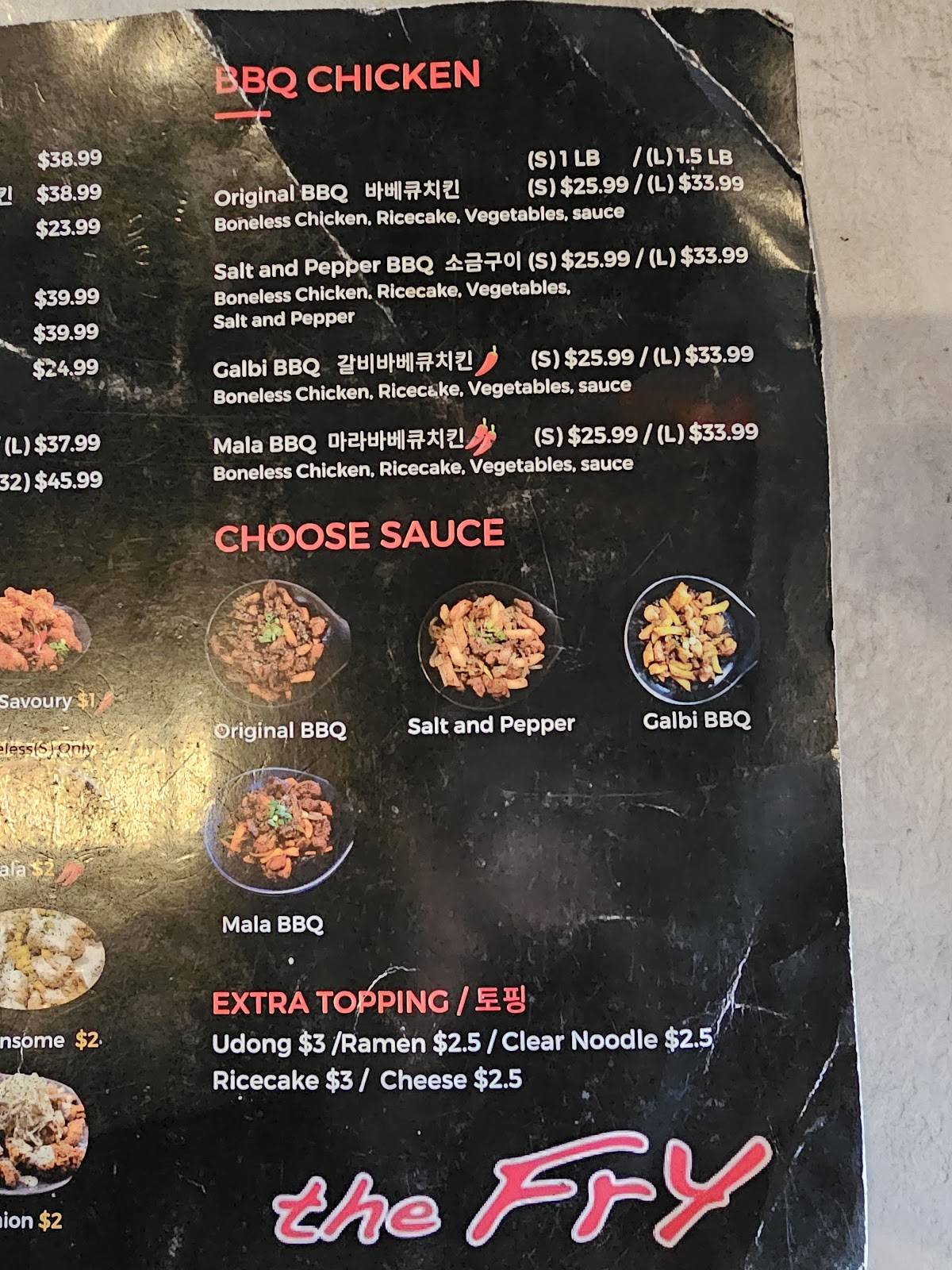 Carta del restaurante The Fry (Korean Fried Chicken), Niagara Falls