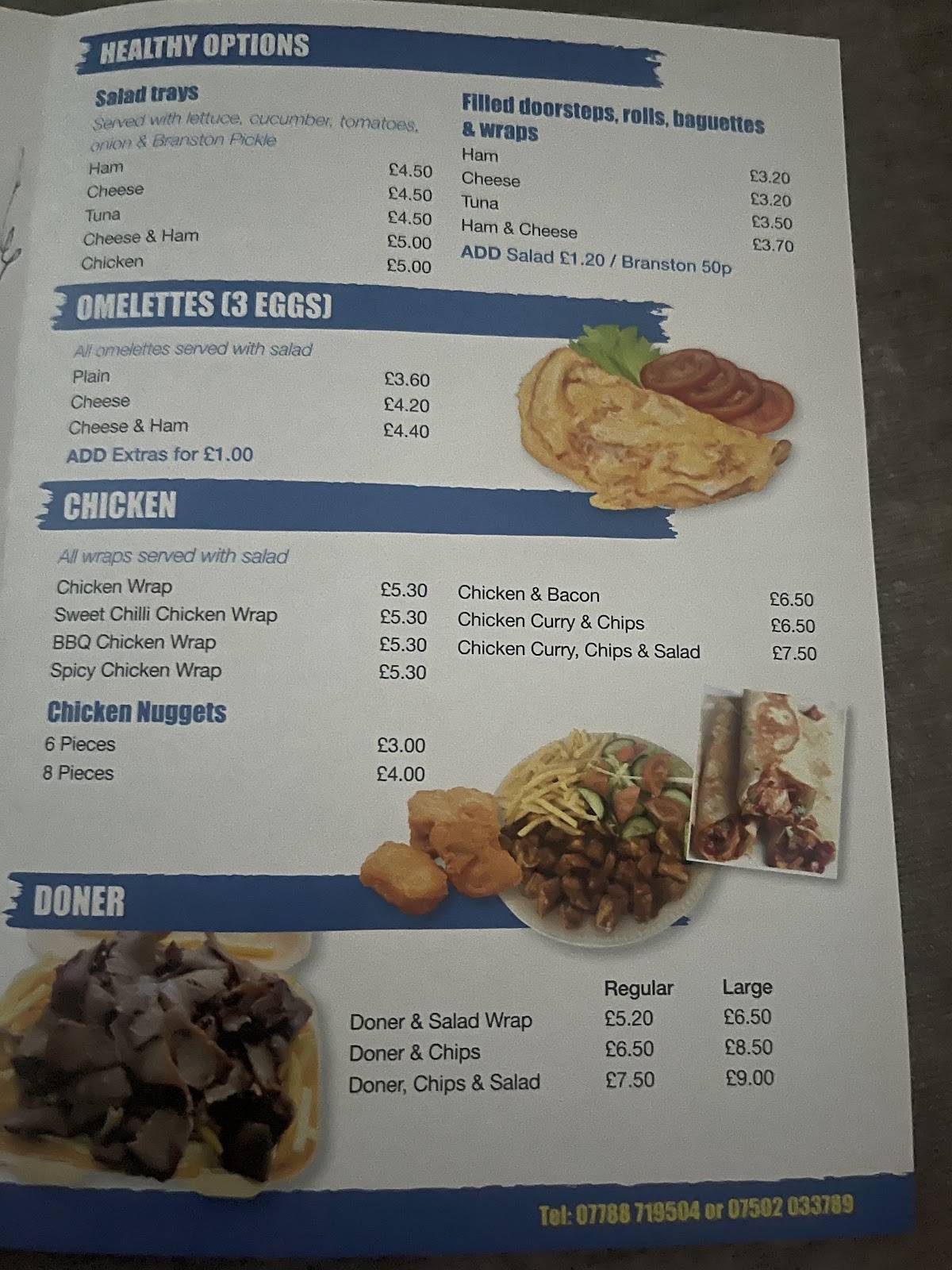 Menu at The Frying Scotsman restaurant, Peterborough