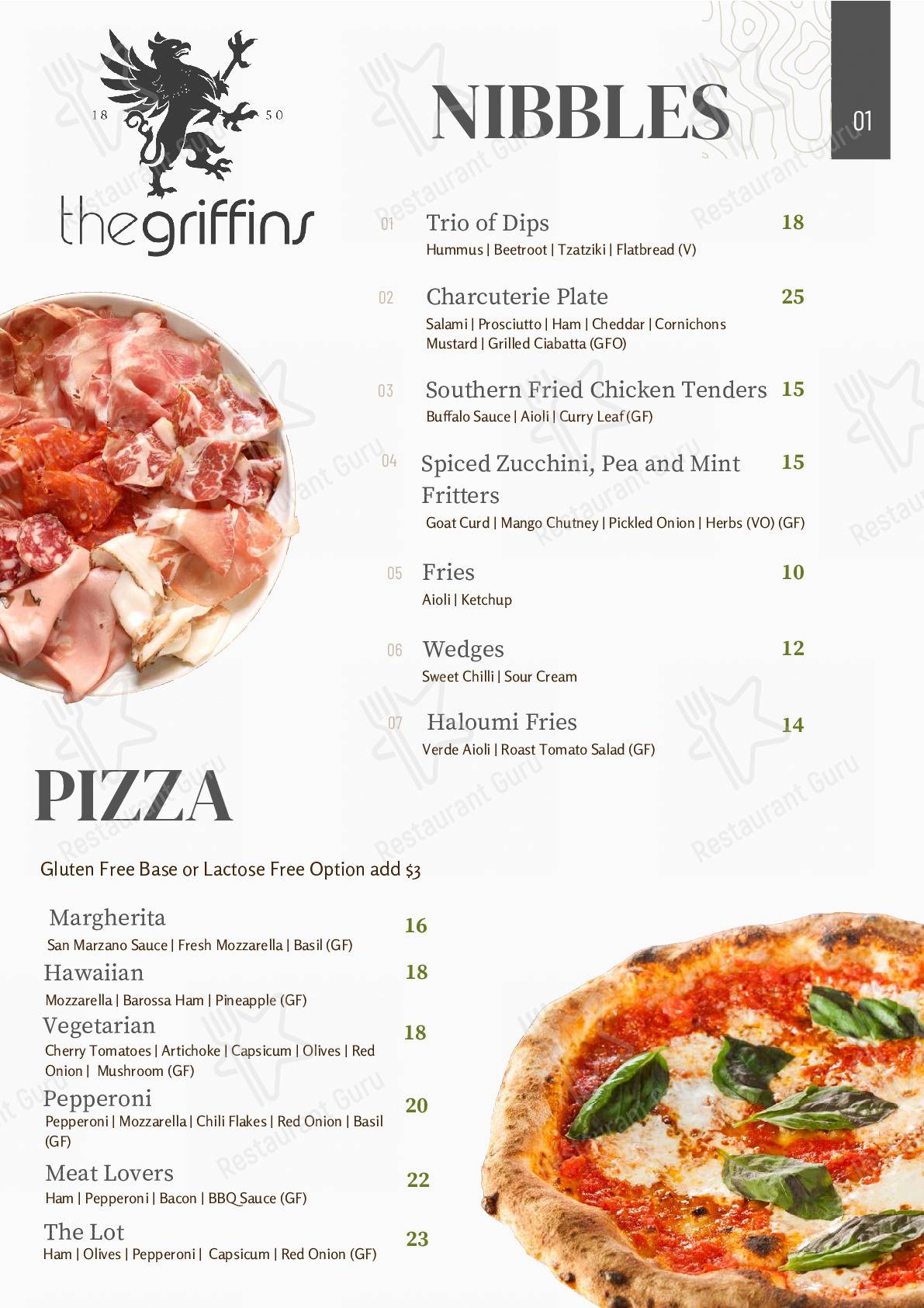 Menu at The Gem Hotel pub & bar, Griffith