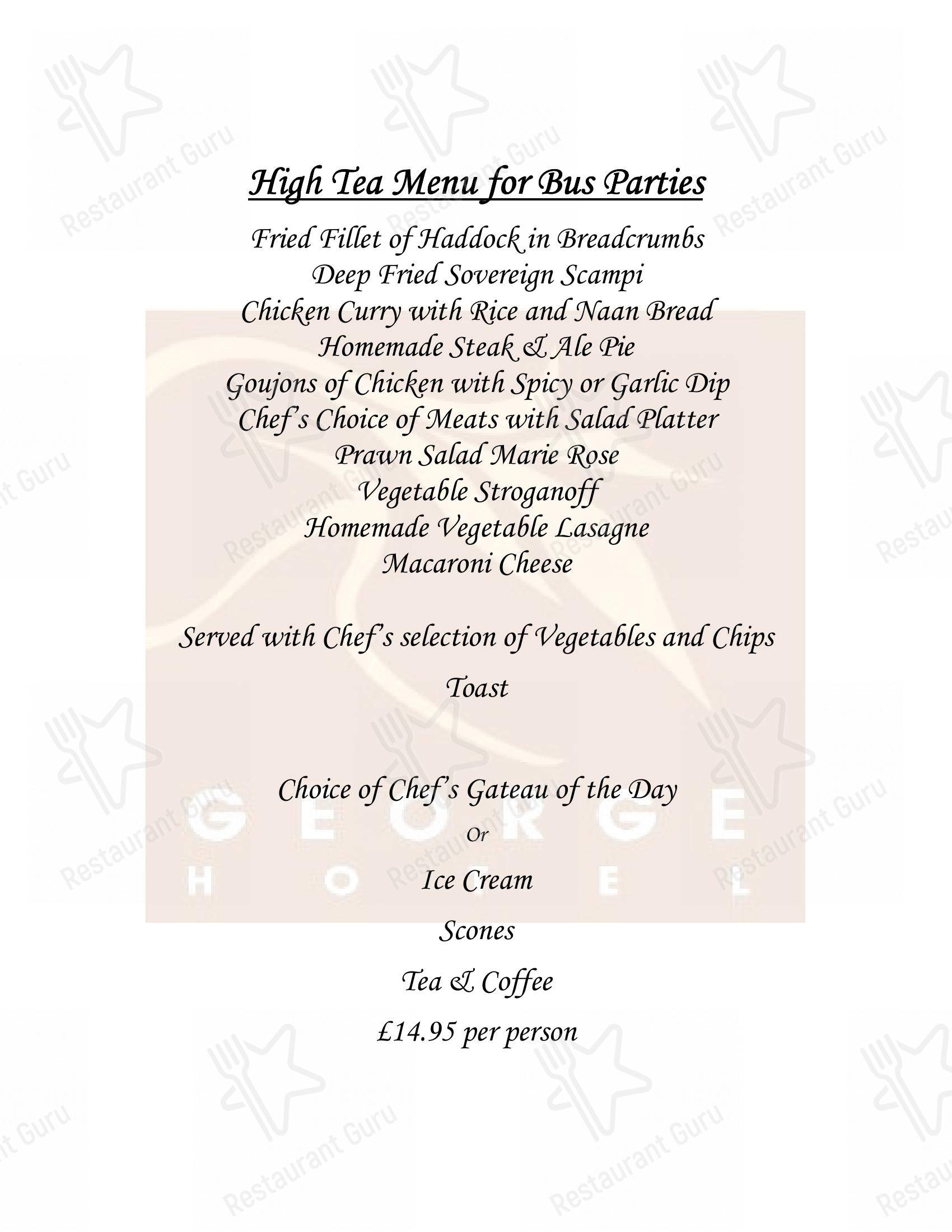 Menu at The George Hotel restaurant, Montrose