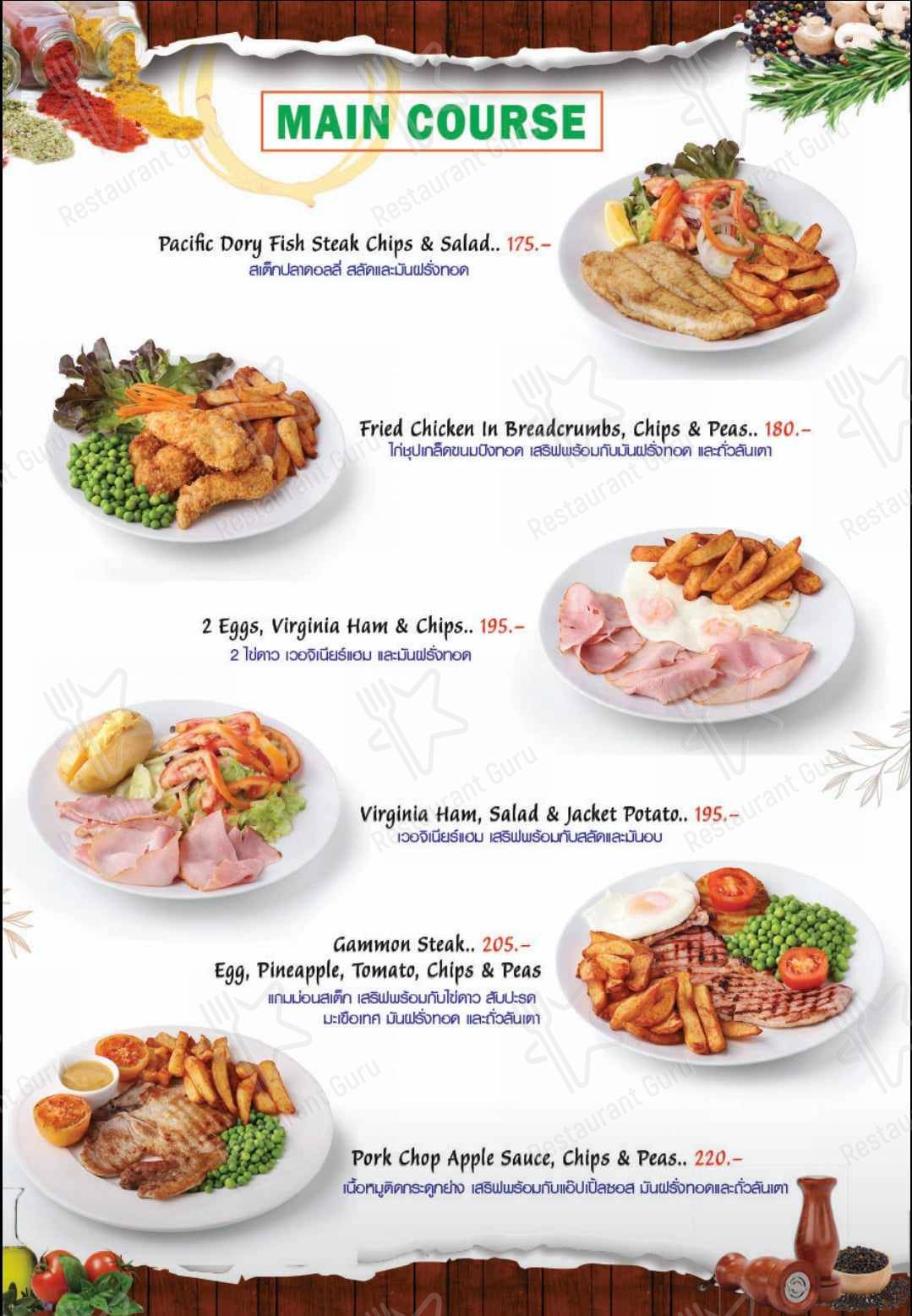 Menu at The Golden Ferret Restaurant and Golf Society Pattaya, Pattaya City
