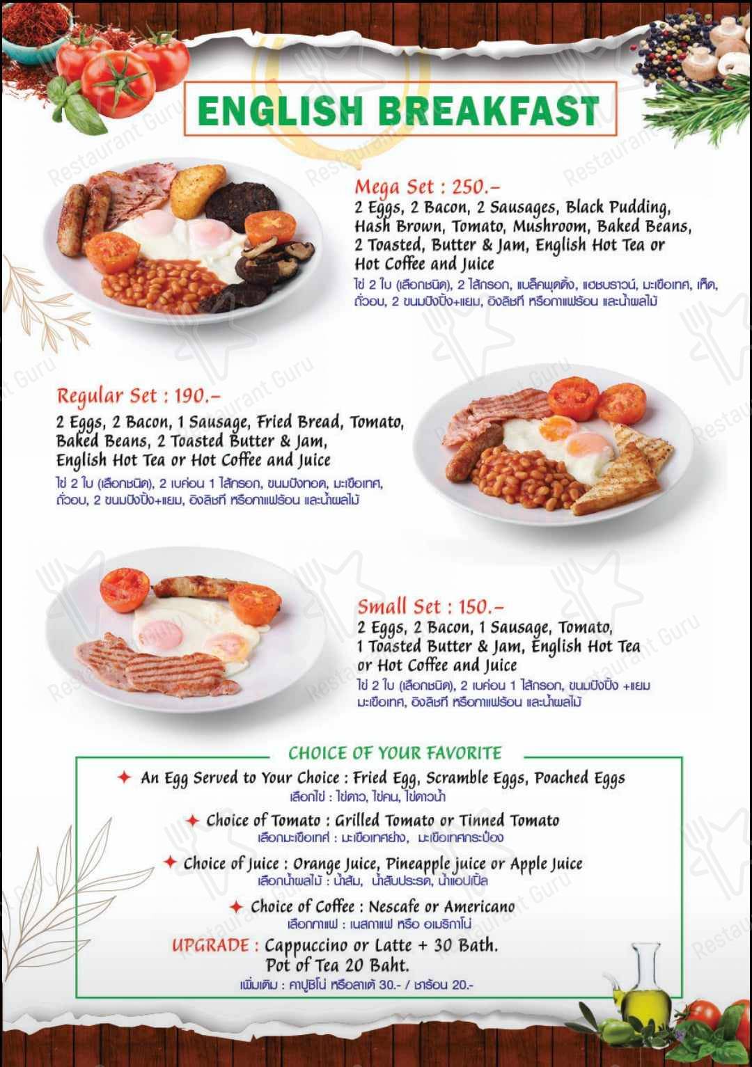Menu at The Golden Ferret Restaurant and Golf Society Pattaya, Pattaya City