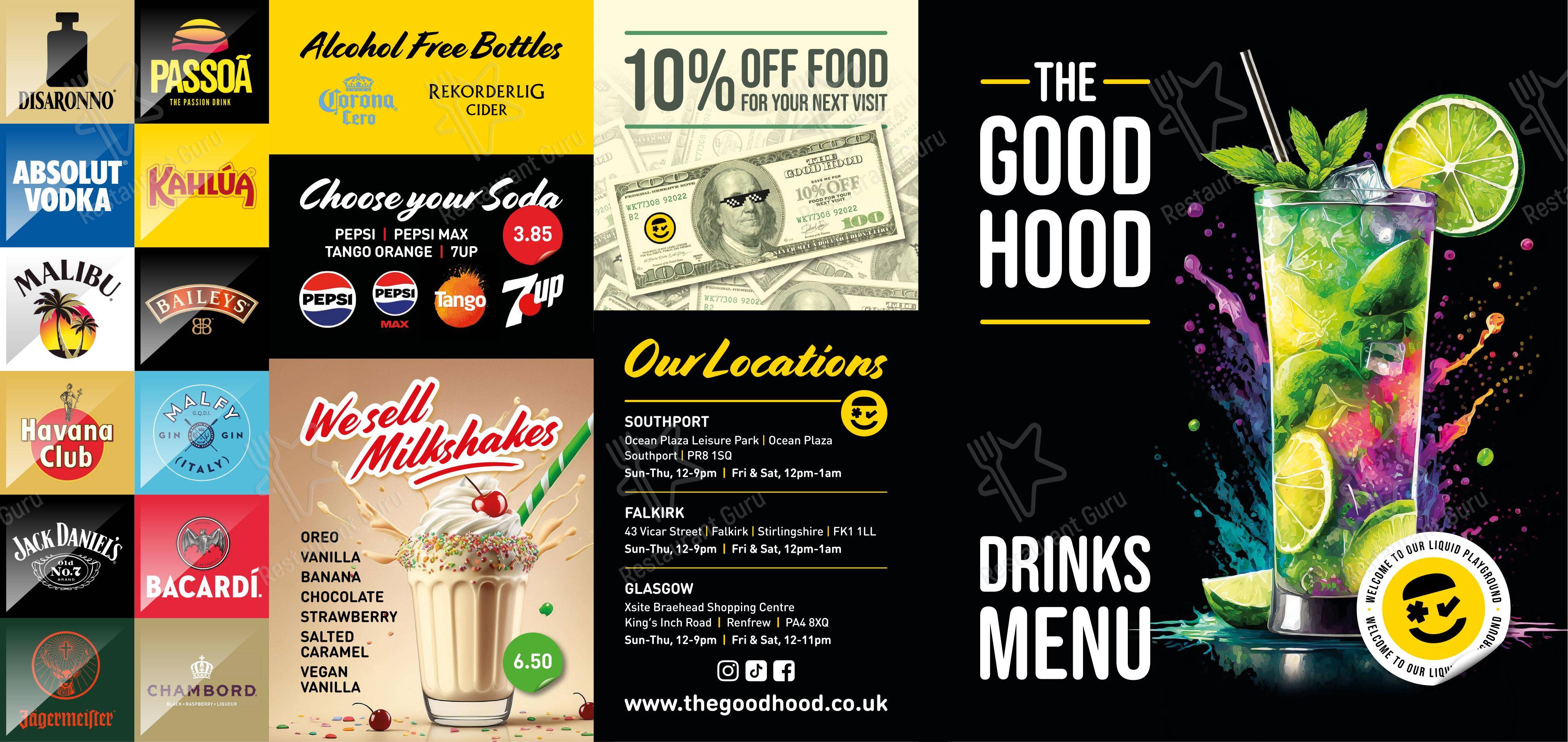 Menu at The Good Hood restaurant, Birkenhead