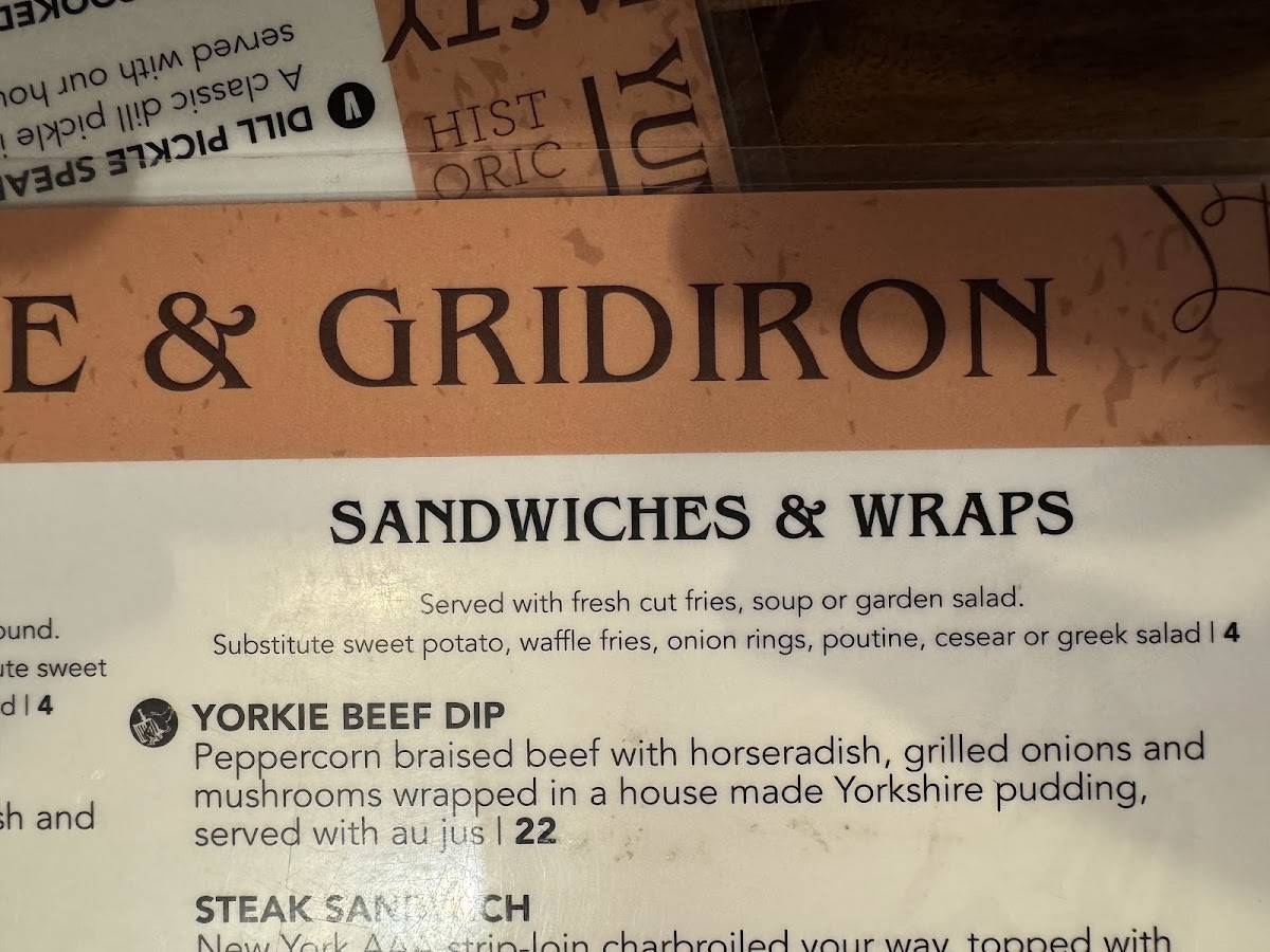 Menu at The Goose & Gridiron pub & bar, Merrickville-Wolford
