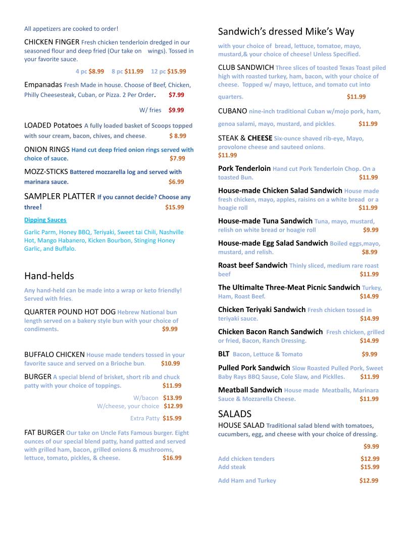 Menu at The Green Between Cafe, Zephyrhills