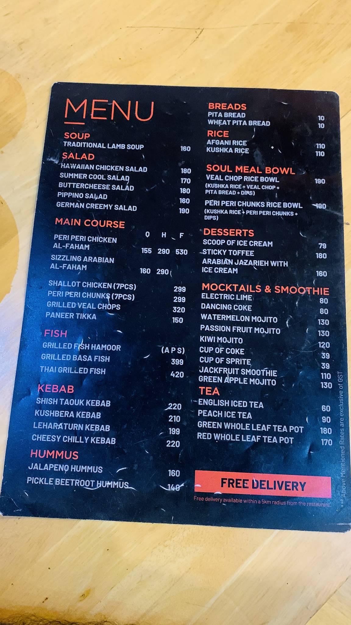 Menu at The Grillax - South Beach, Kozhikode