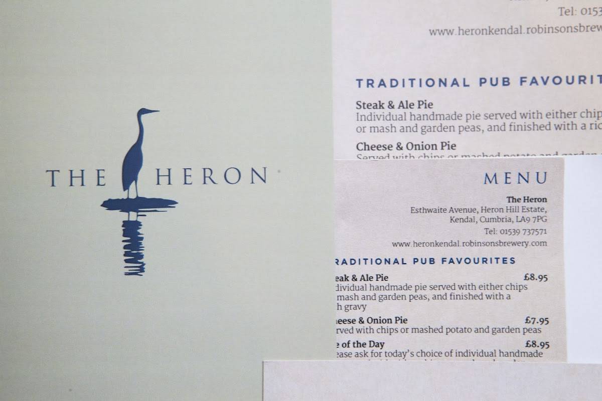 Menu at The Heron pub & bar, Kendal