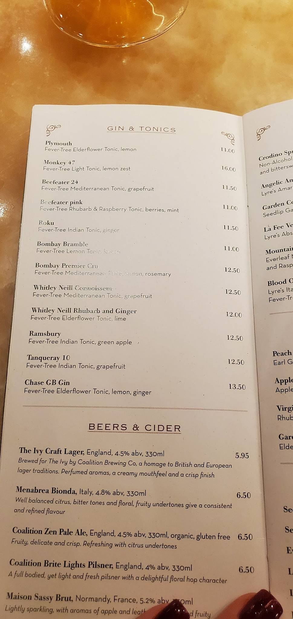 Menu at The Ivy Buchanan Street, Glasgow restaurant, Glasgow, 106 ...