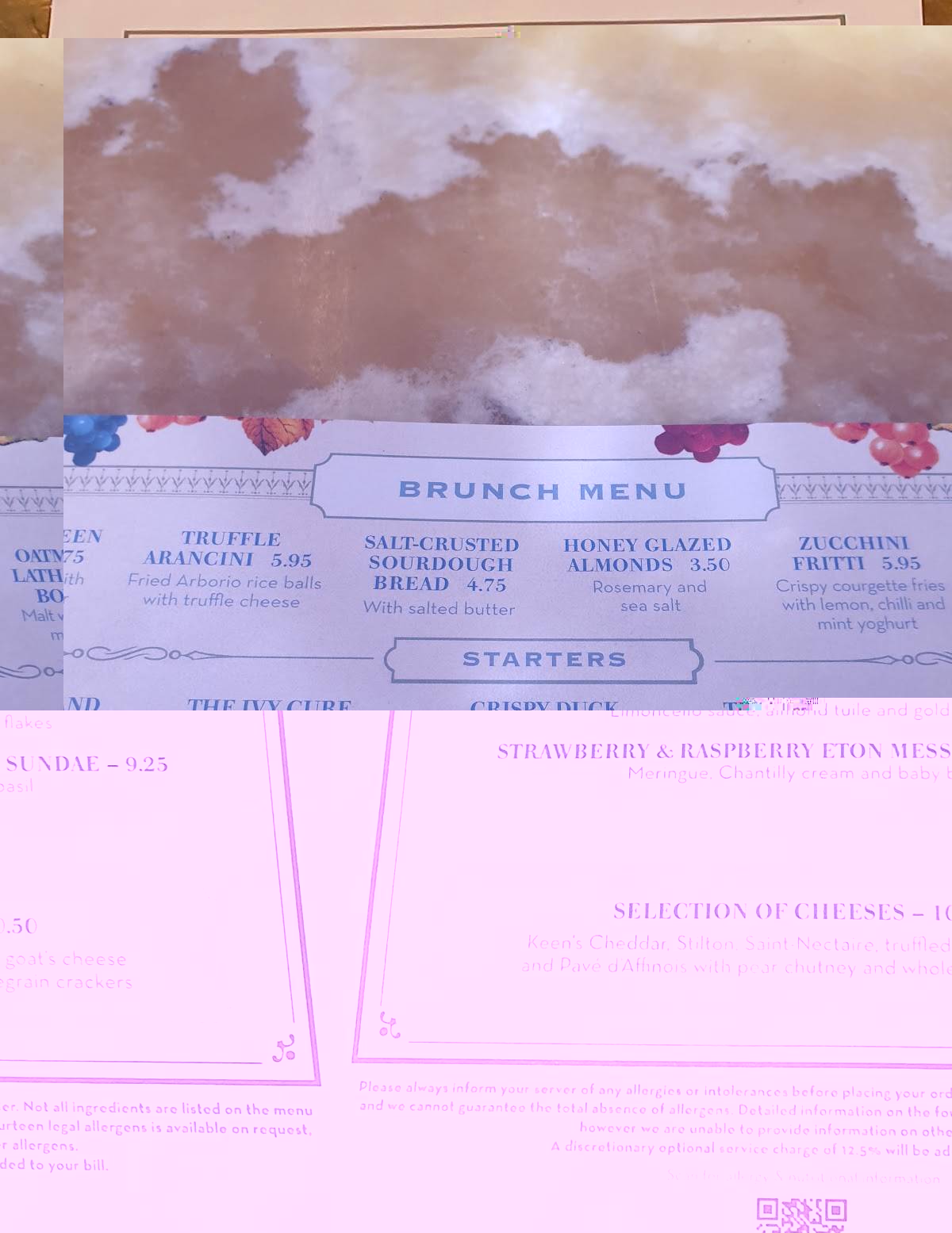 Menu at The Ivy Buchanan Street, Glasgow restaurant, Glasgow, 106 ...