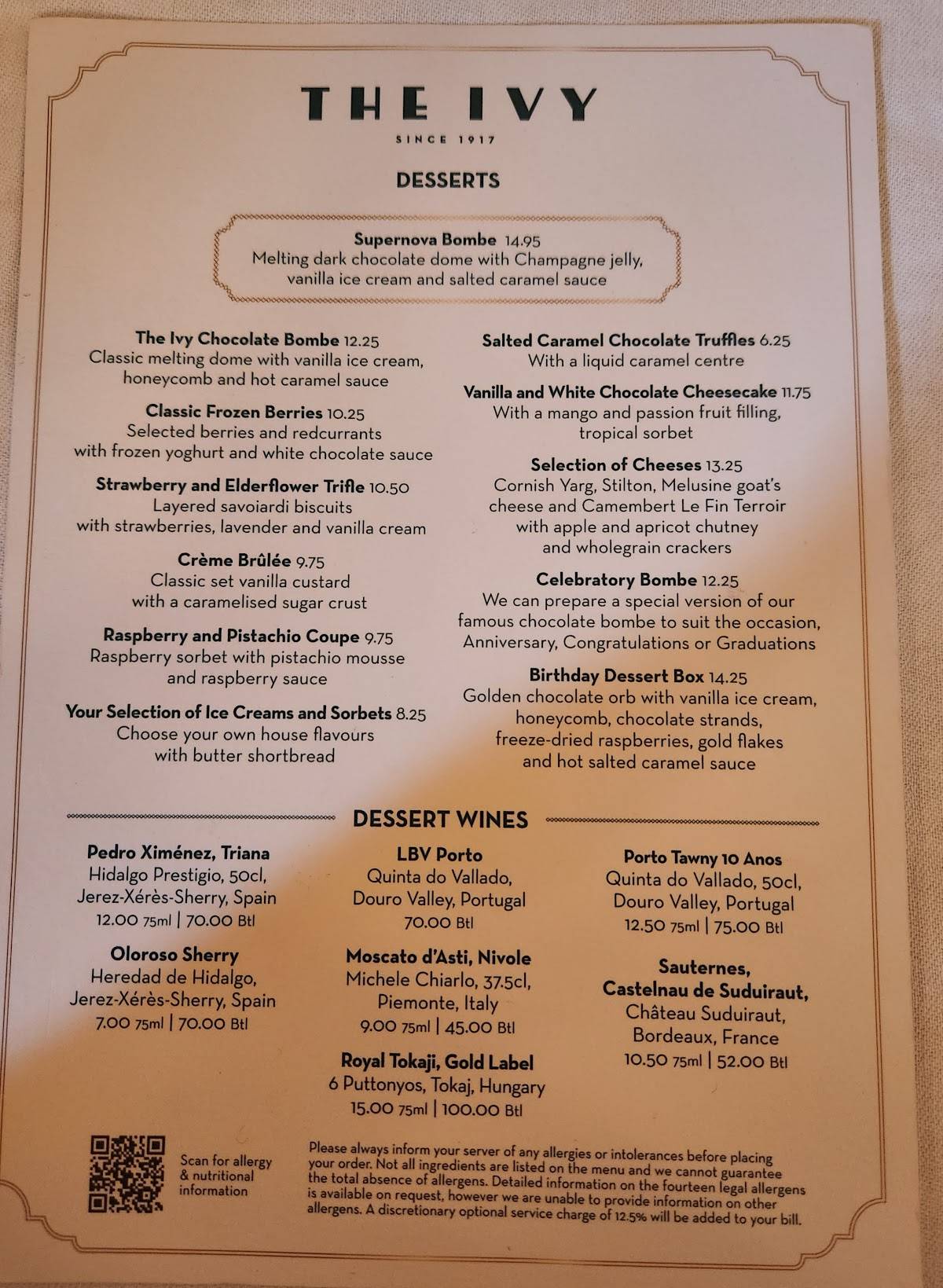 Menu at The Ivy Buchanan Street, Glasgow restaurant, Glasgow, 106 ...