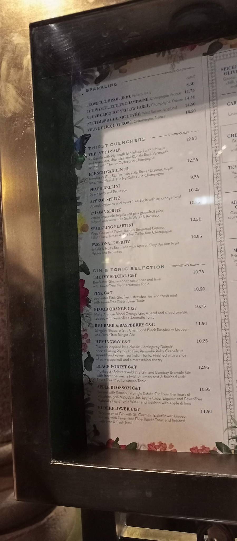 Menu at The Ivy Buchanan Street, Glasgow restaurant, Glasgow, 106 ...