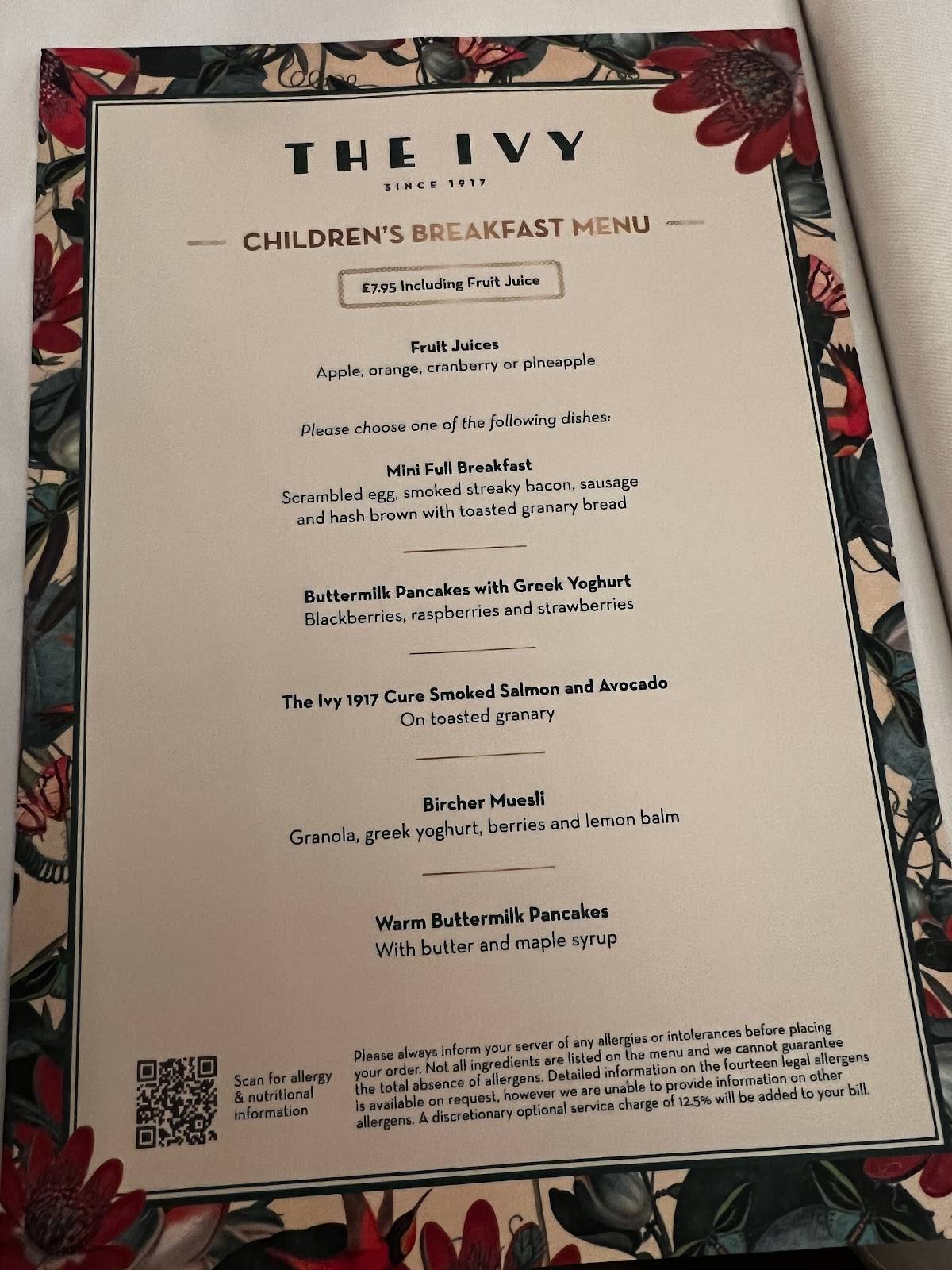 Menu at The Ivy Buchanan Street, Glasgow restaurant, Glasgow, 106 ...