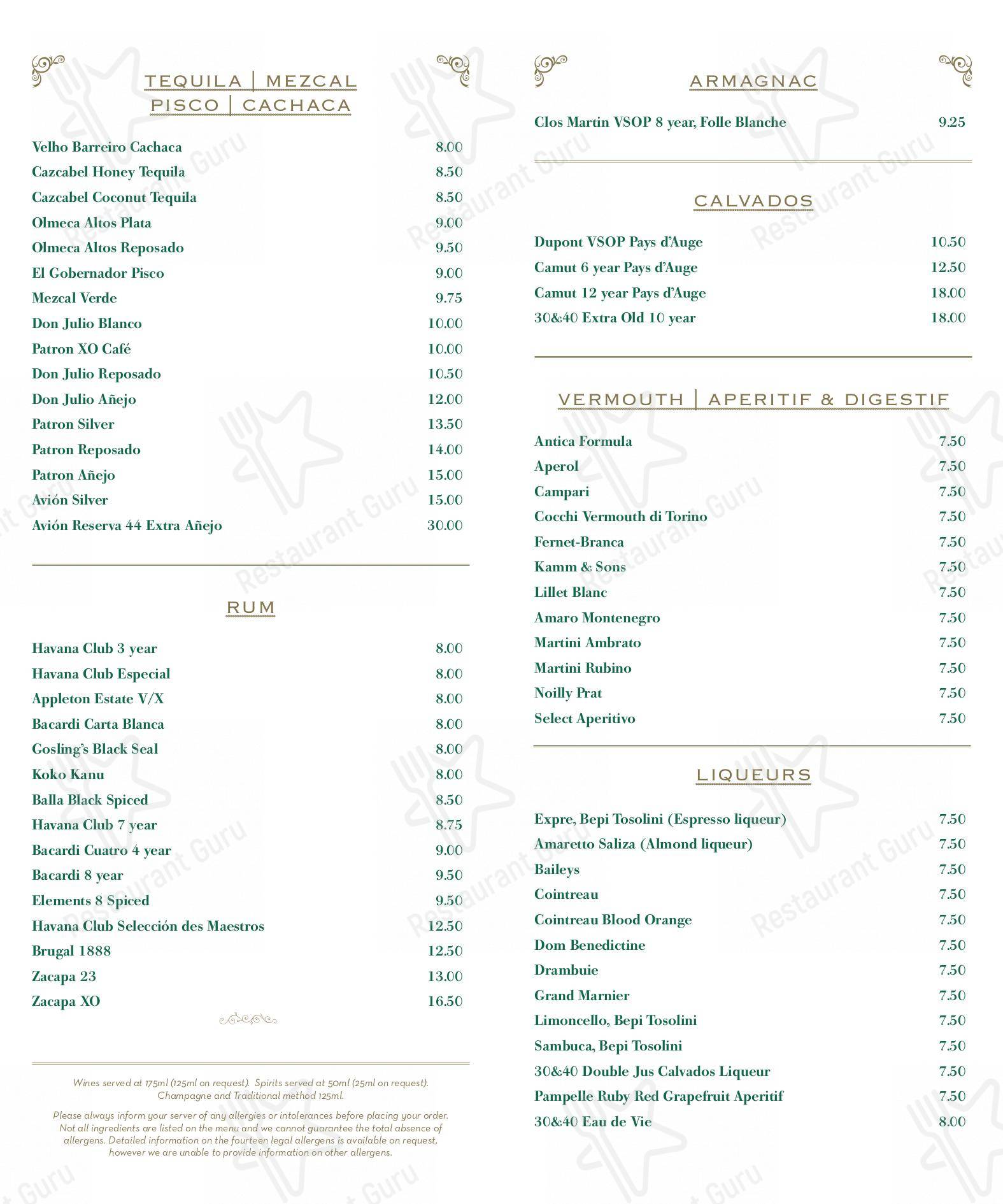 Menu at The Ivy Buchanan Street, Glasgow restaurant, Glasgow, 106 ...