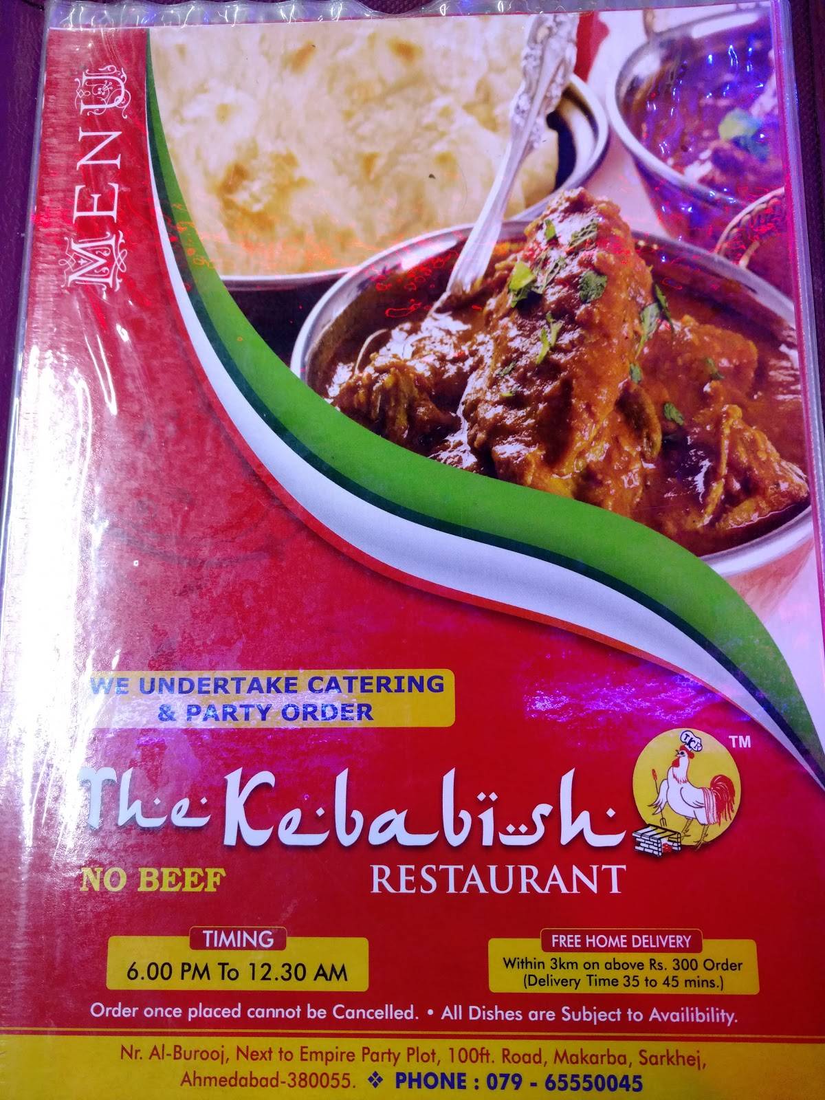 Menu at The Kebabish Restaurant, Ahmedabad, Plot 14 &15 Al Asbab Park ...