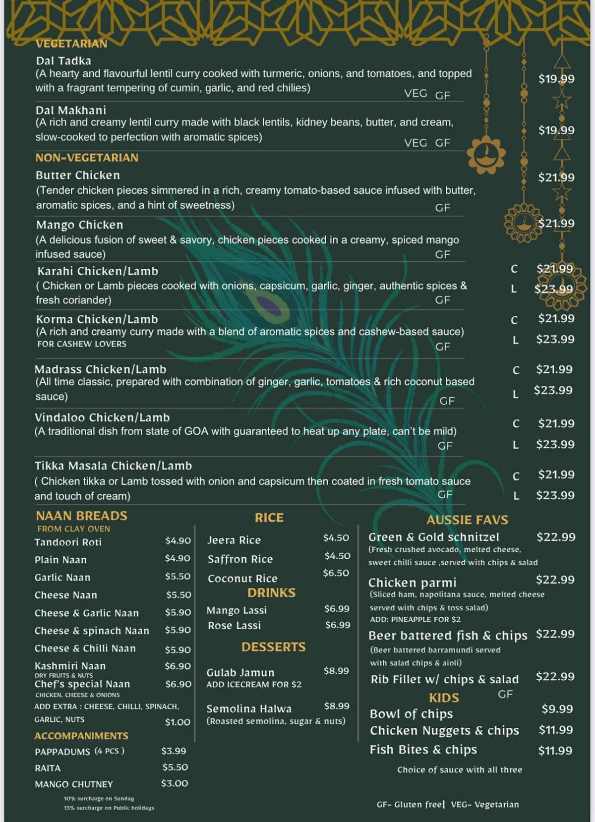 Menu at The Little Larder cafe, Stanthorpe