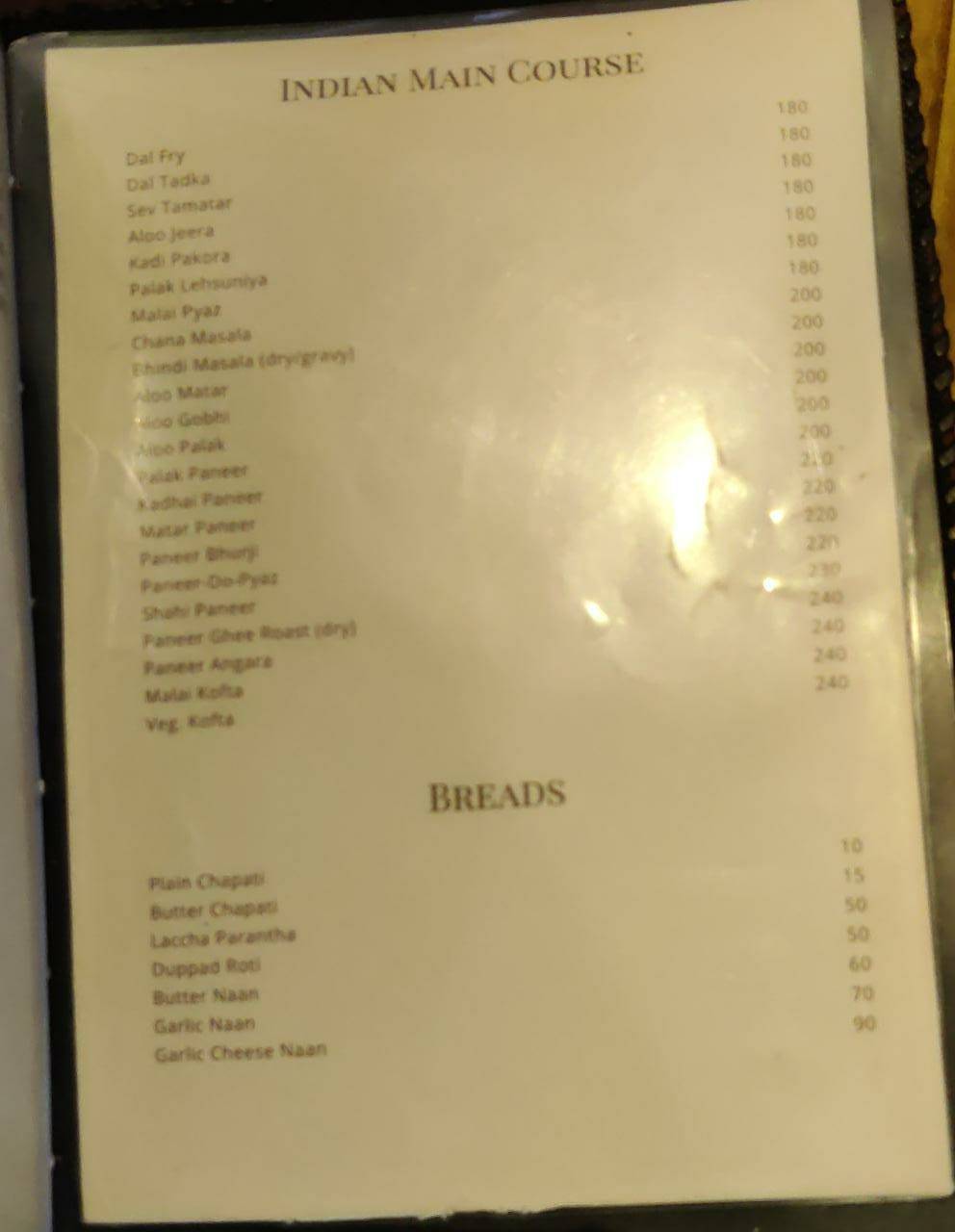 Menu at The Little Prince Restaurant, Udaipur