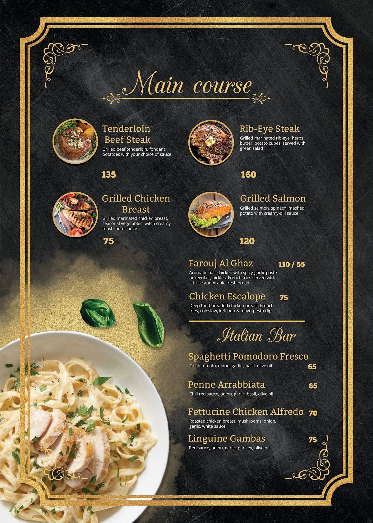 Menu at The Lobby Diner restaurant, Dubai