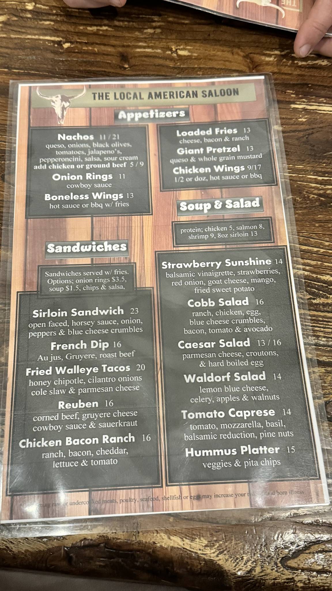 Menu at The Local American Saloon pub & bar, Belgrade