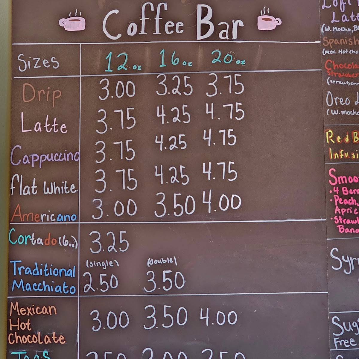 Menu at The Lofi Coffee Bar, Dalton