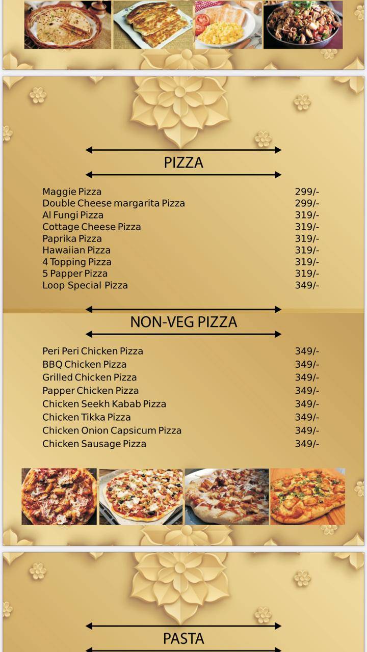 Menu at The Loop Cafe & Restaurant, Kolkata