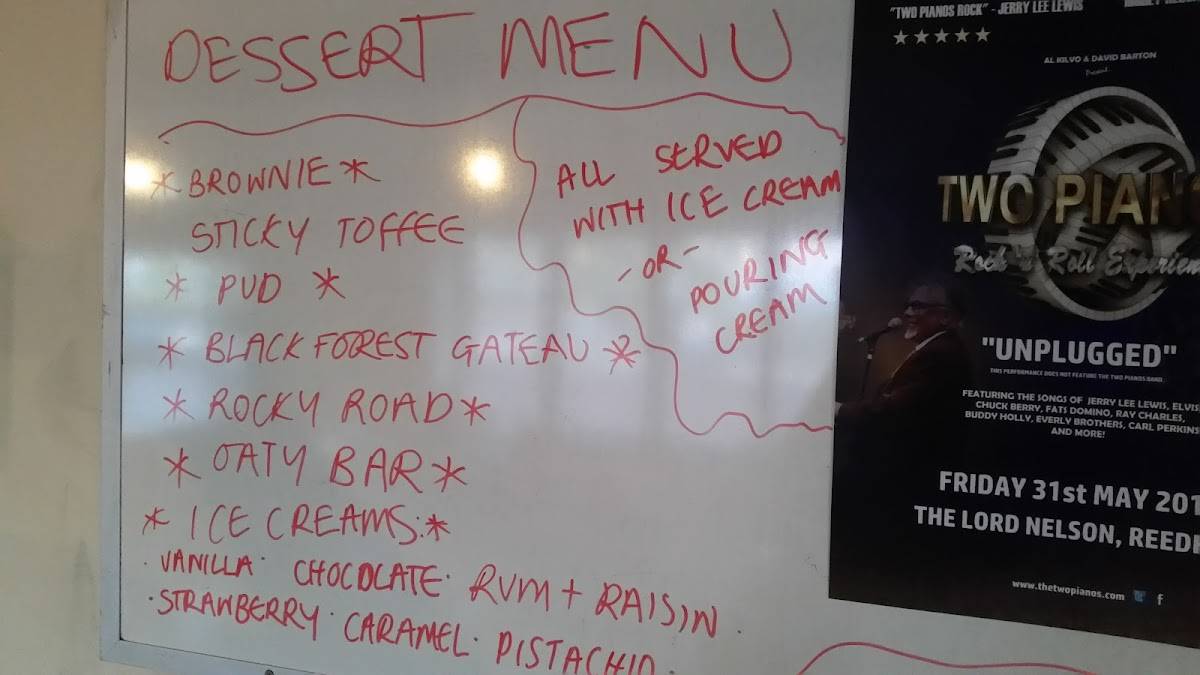 Menu at The Lord Nelson pub & bar, Reedham