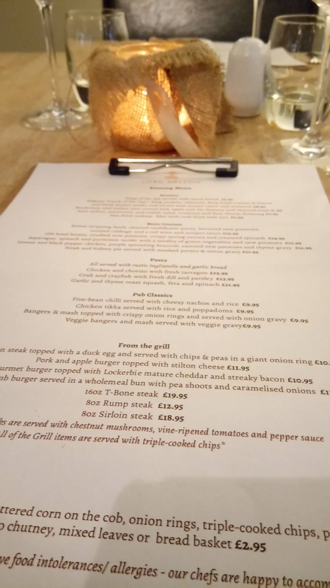 Menu at The Lord Nelson Winthorpe pub & bar, Newark-on-Trent ...