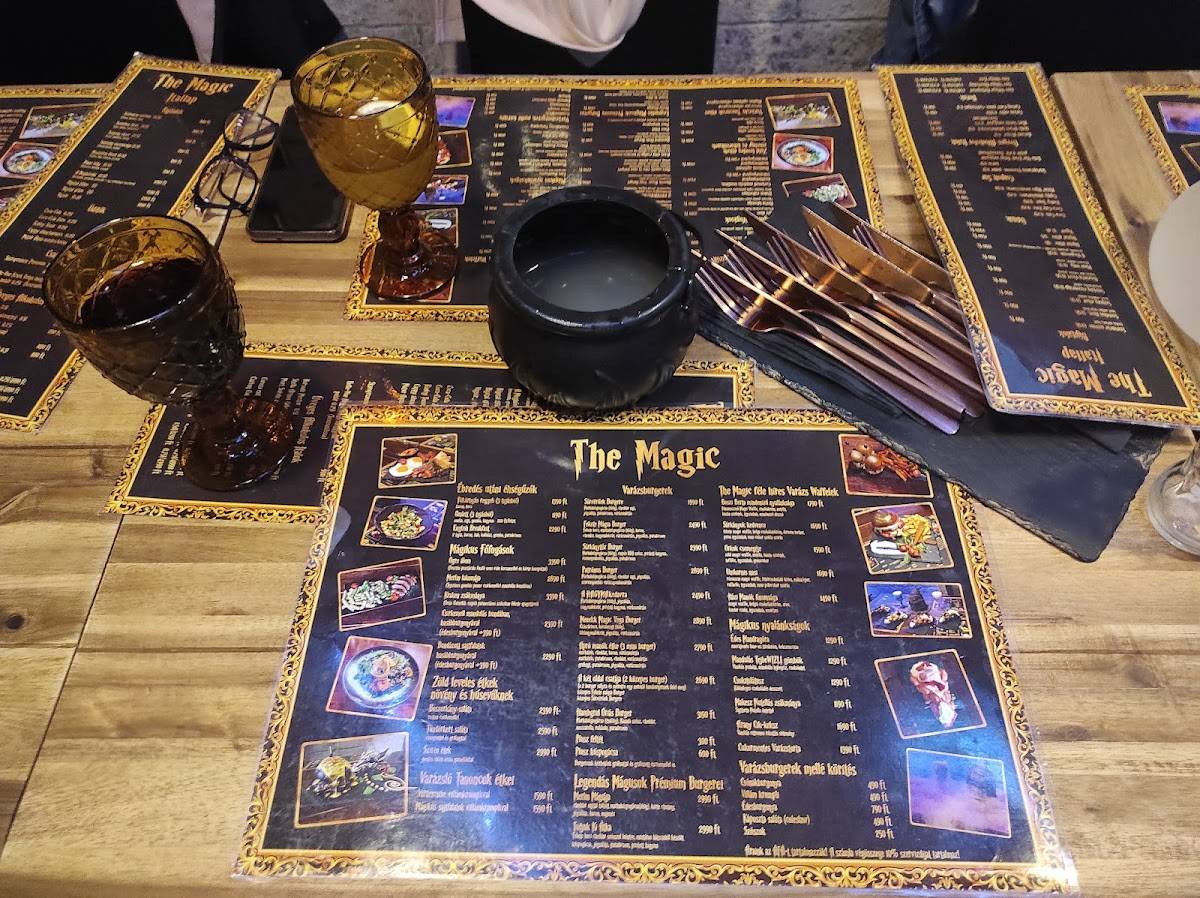 Menu at The MAGIC Budapest restaurant, Budapest