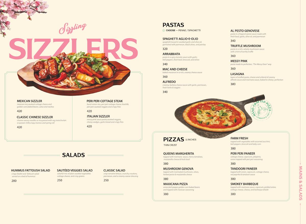 Menu at The Messy Door Cafe: Mansarovar, Jaipur