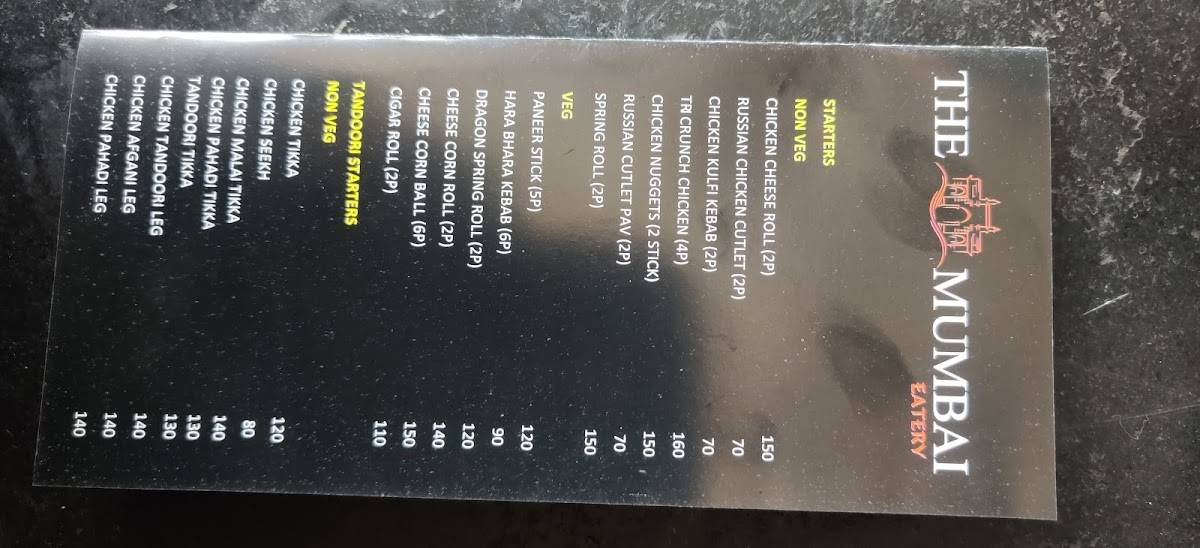 Menu at The Mumbai Eatery, Mumbai, Unit 3 JayKay