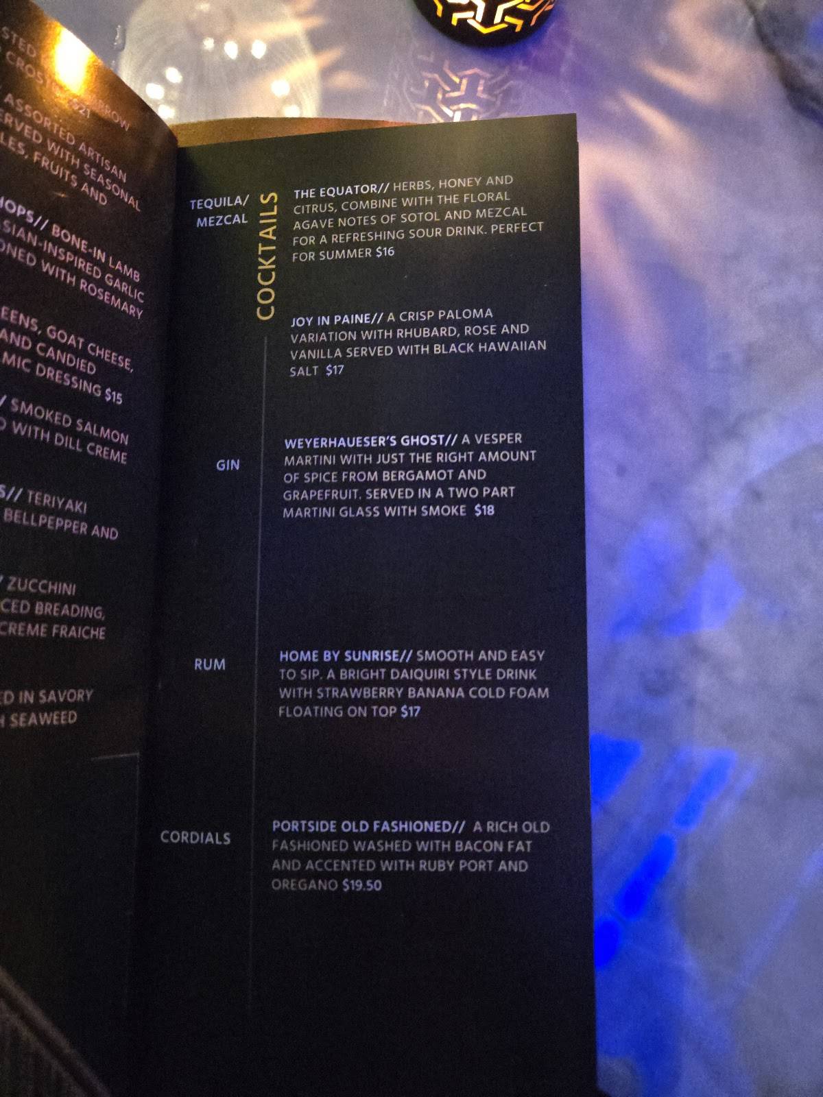 Menu at The Muse Whiskey & Coffee pub & bar, Everett