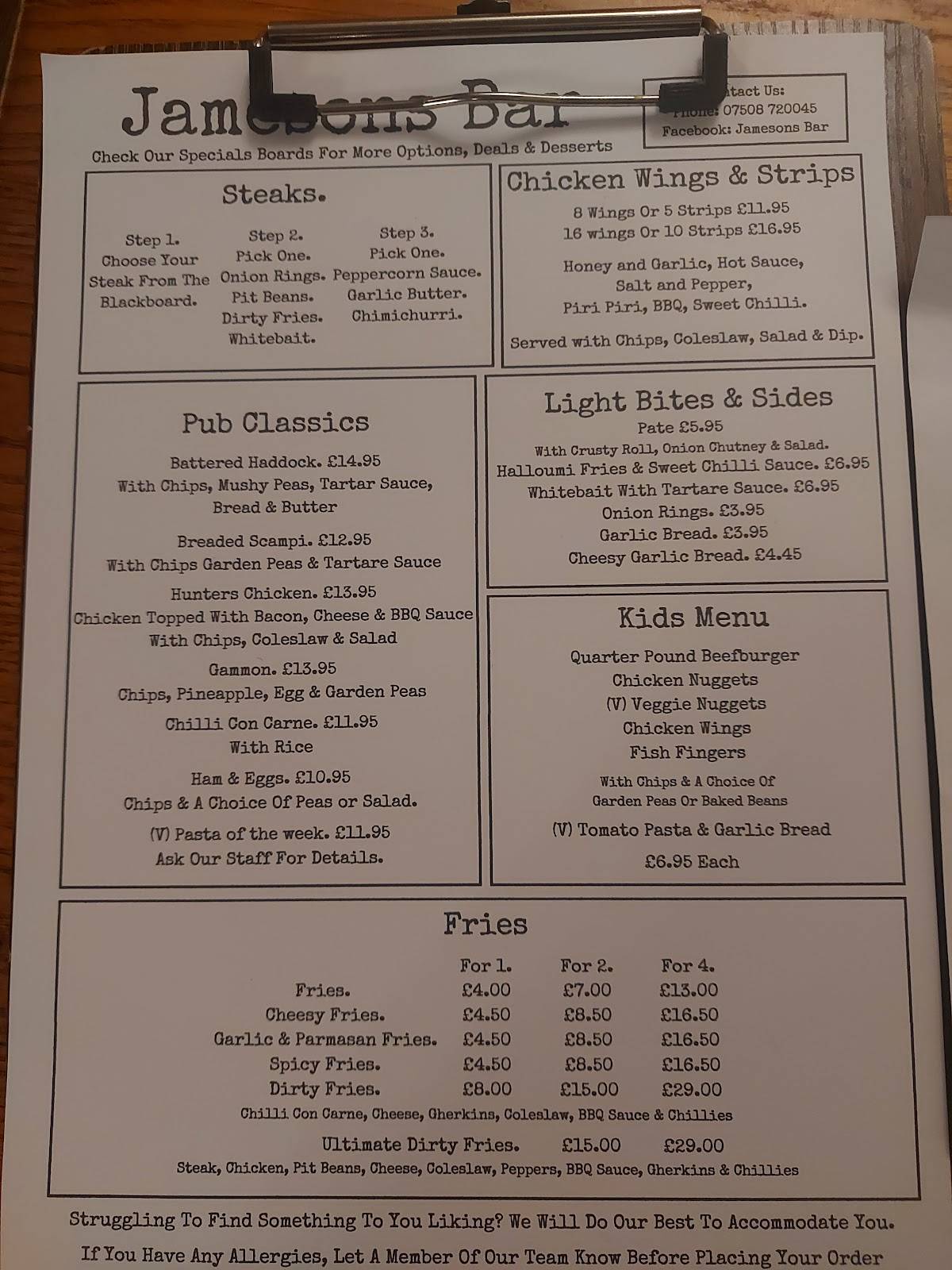 Menu at The Navigation pub & bar, Henley-in-Arden