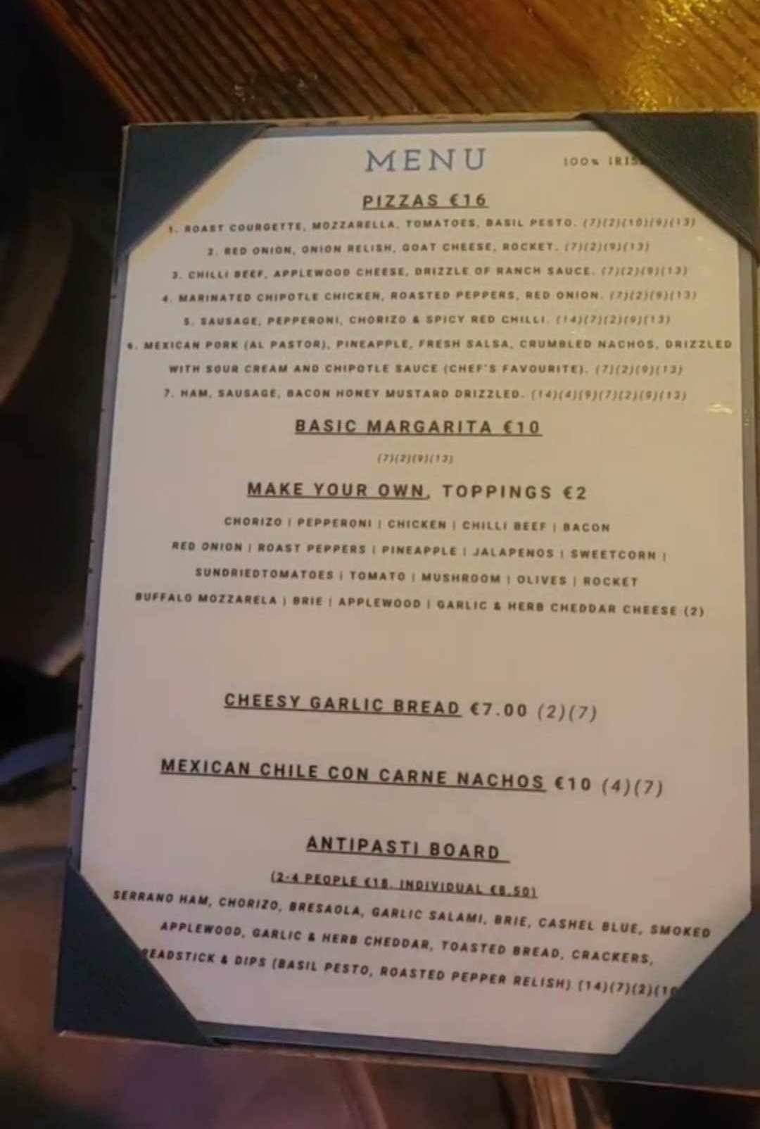 Menu at The Neptune pub & bar, Dundalk, Main St