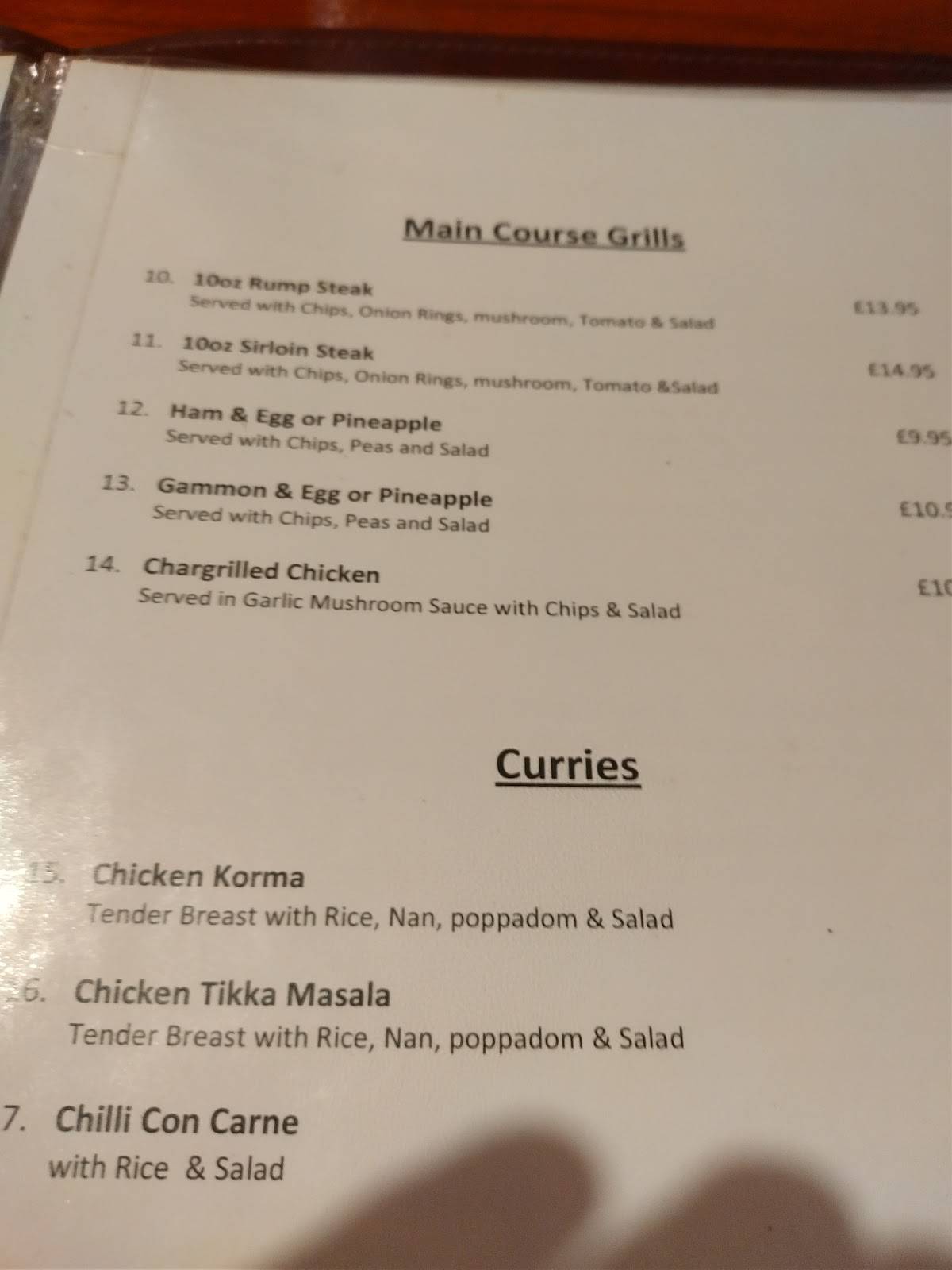 Menu at The New Forge restaurant, Hevingham