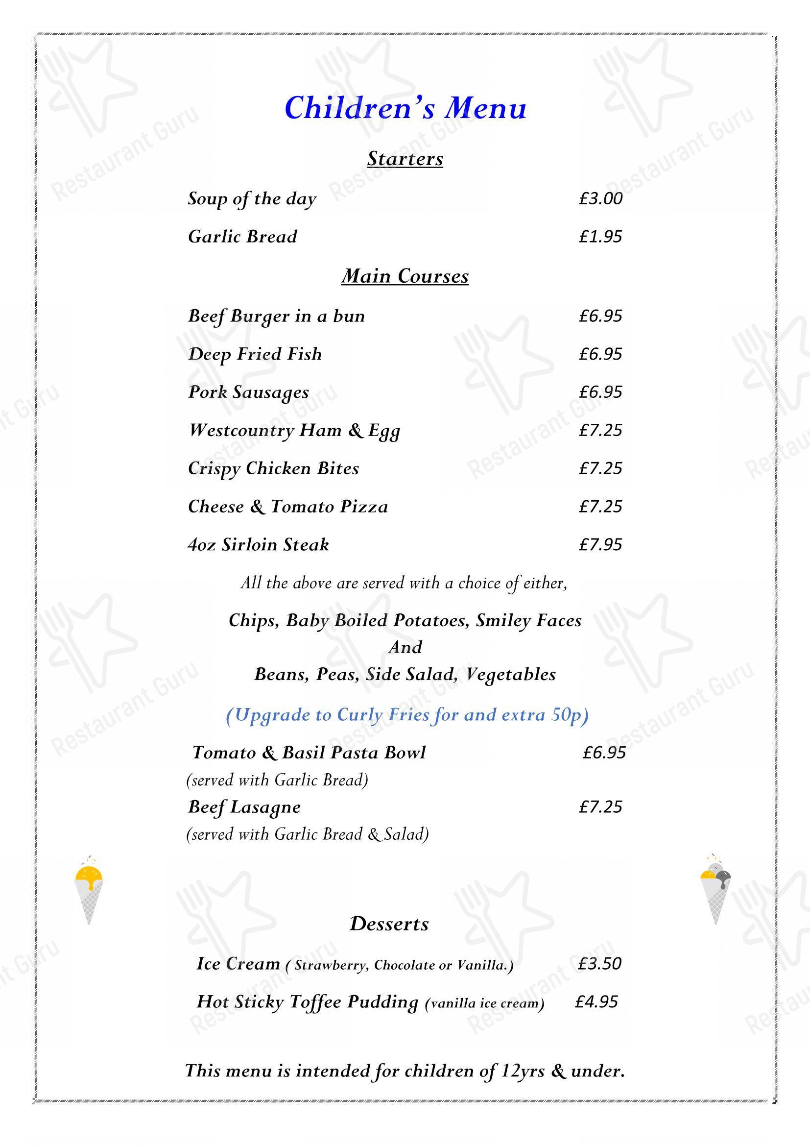 Menu at The New Inn, Mayshill pub & bar, Bristol, Badminton Rd