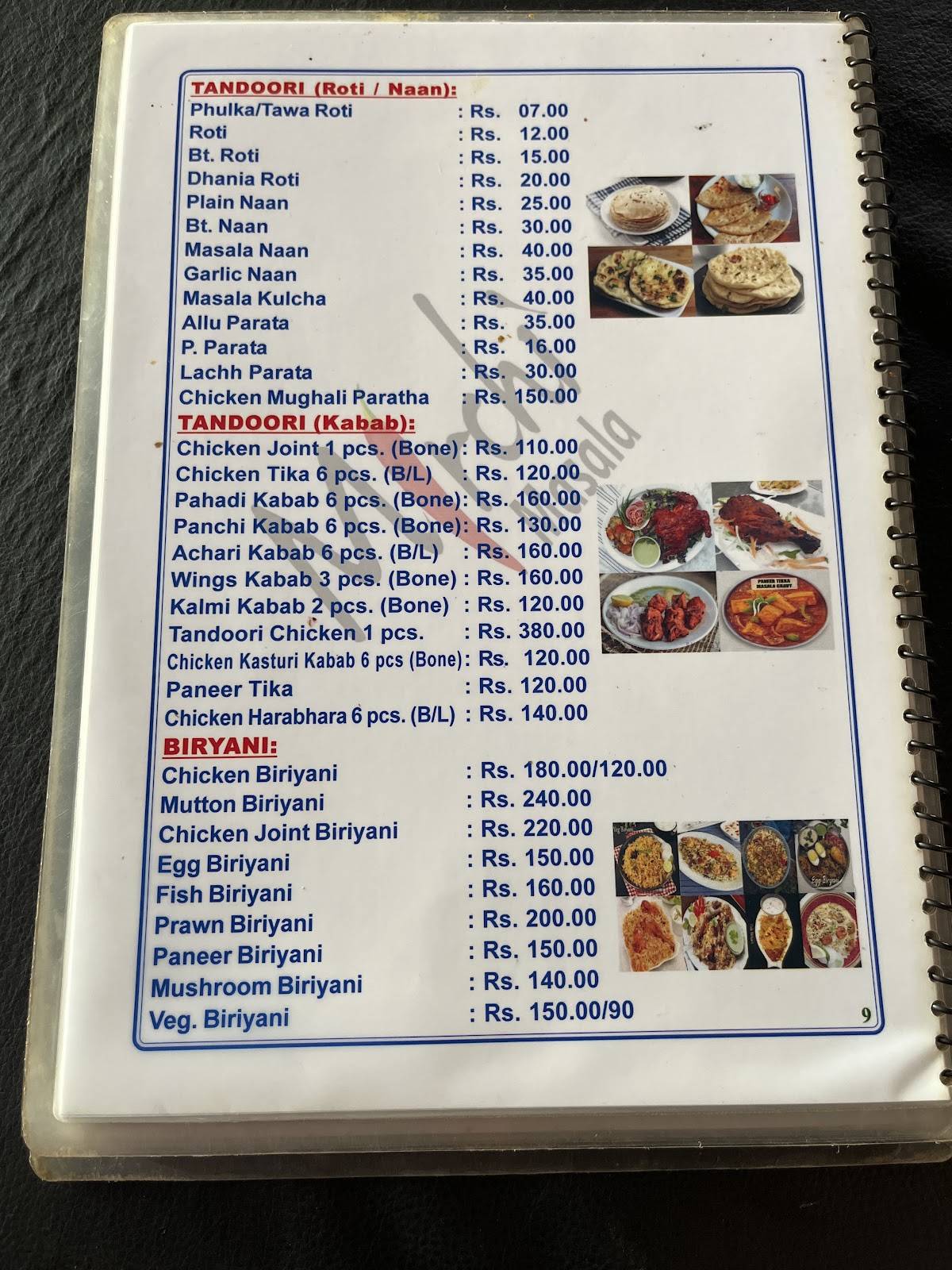Menu at The New Mirch Masala, Gunupur
