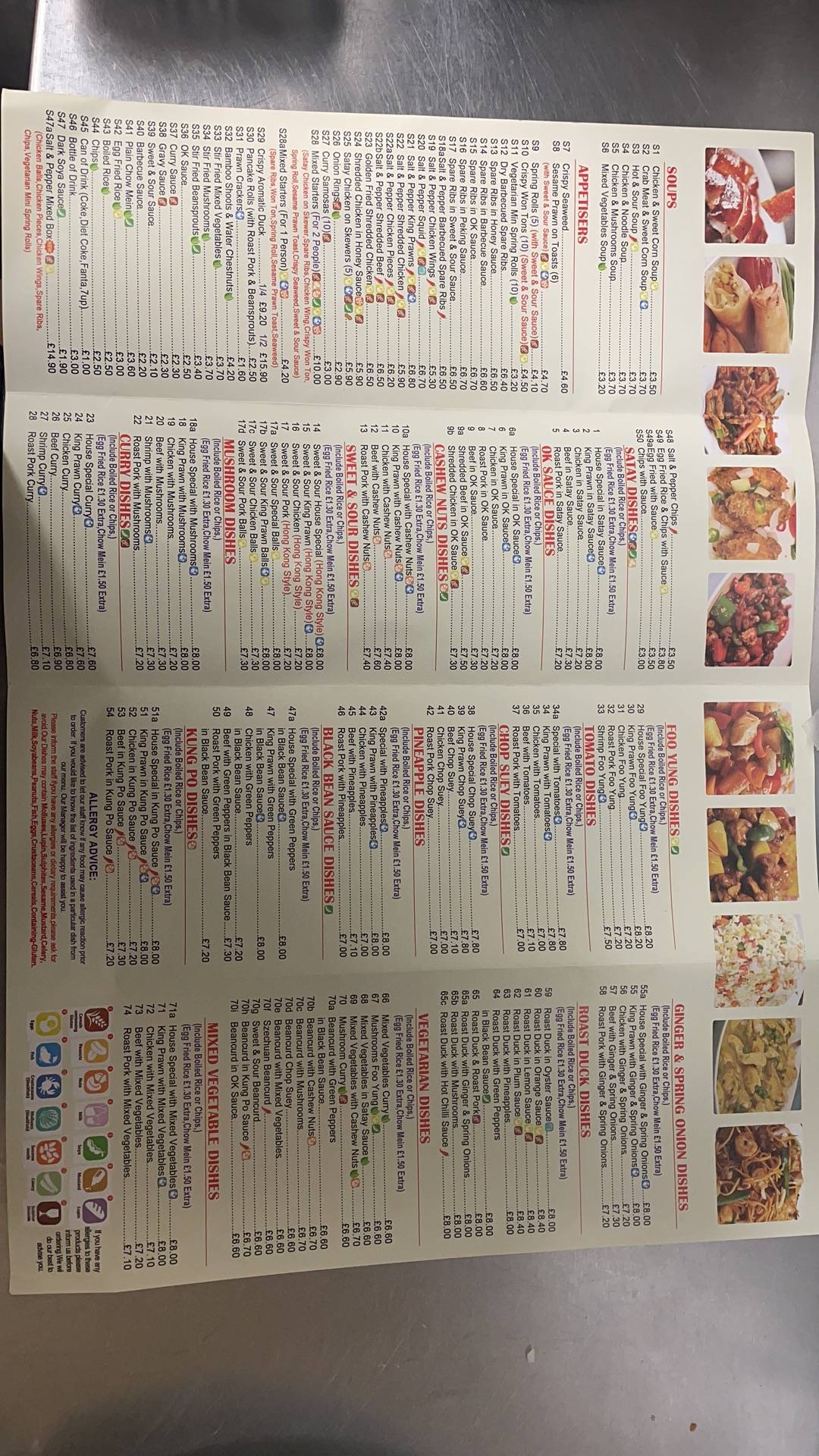 Menu at The New Orient Express fast food, Barnsley
