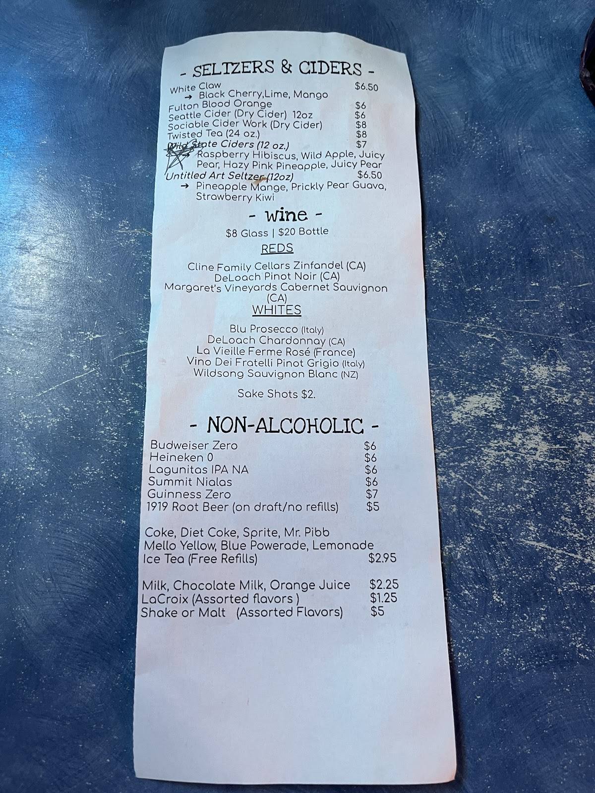 Menu at The Nook pub & bar, Saint Paul