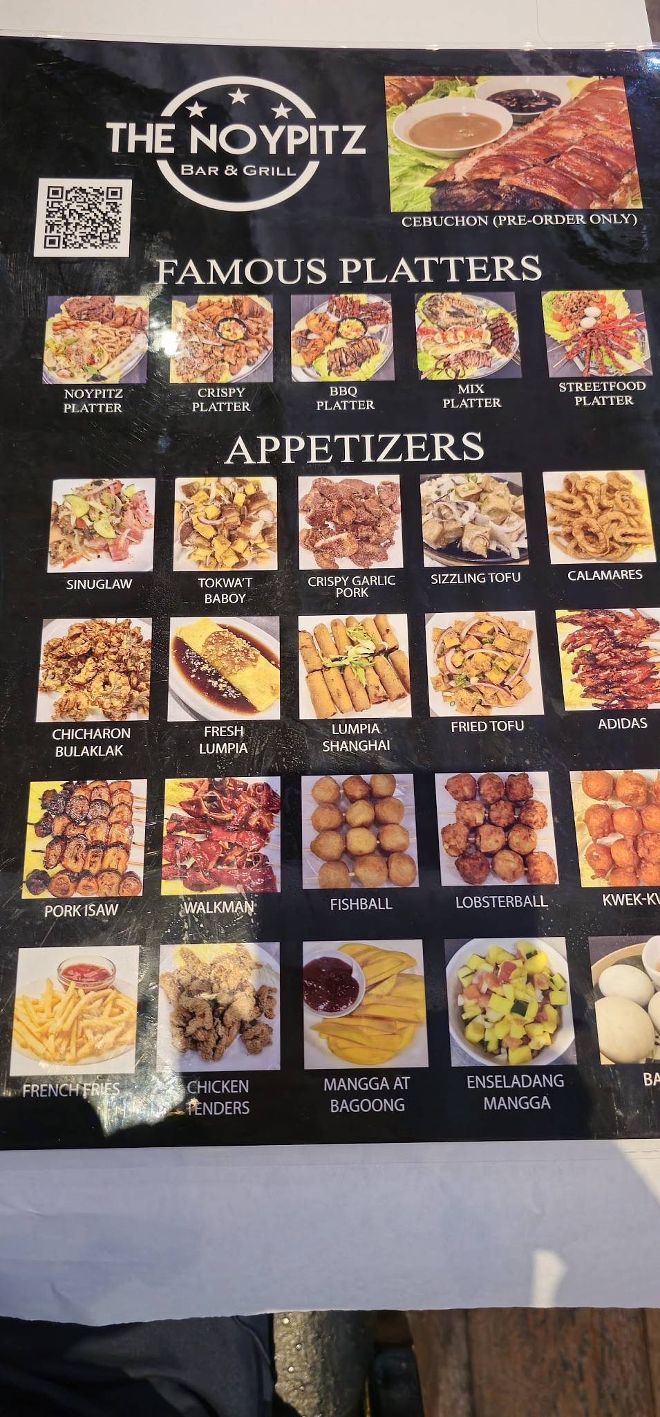 Menu at The Noypitz Bar & Grill Las Vegas Town Square, Las Vegas