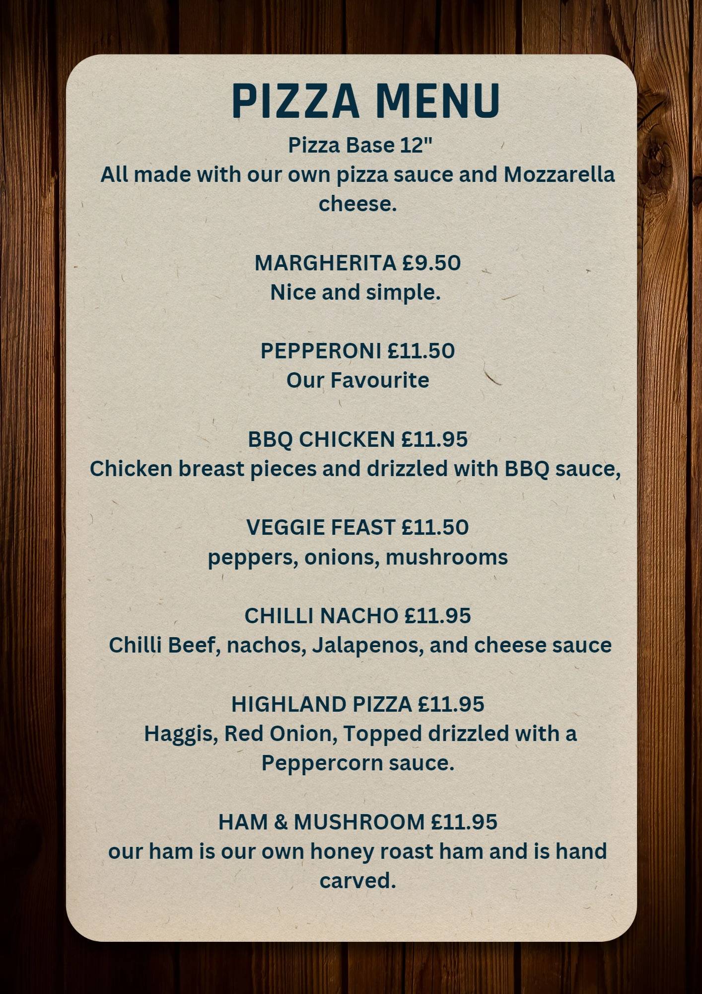 Menu at The Old Rectory Inn pub & bar, Callander