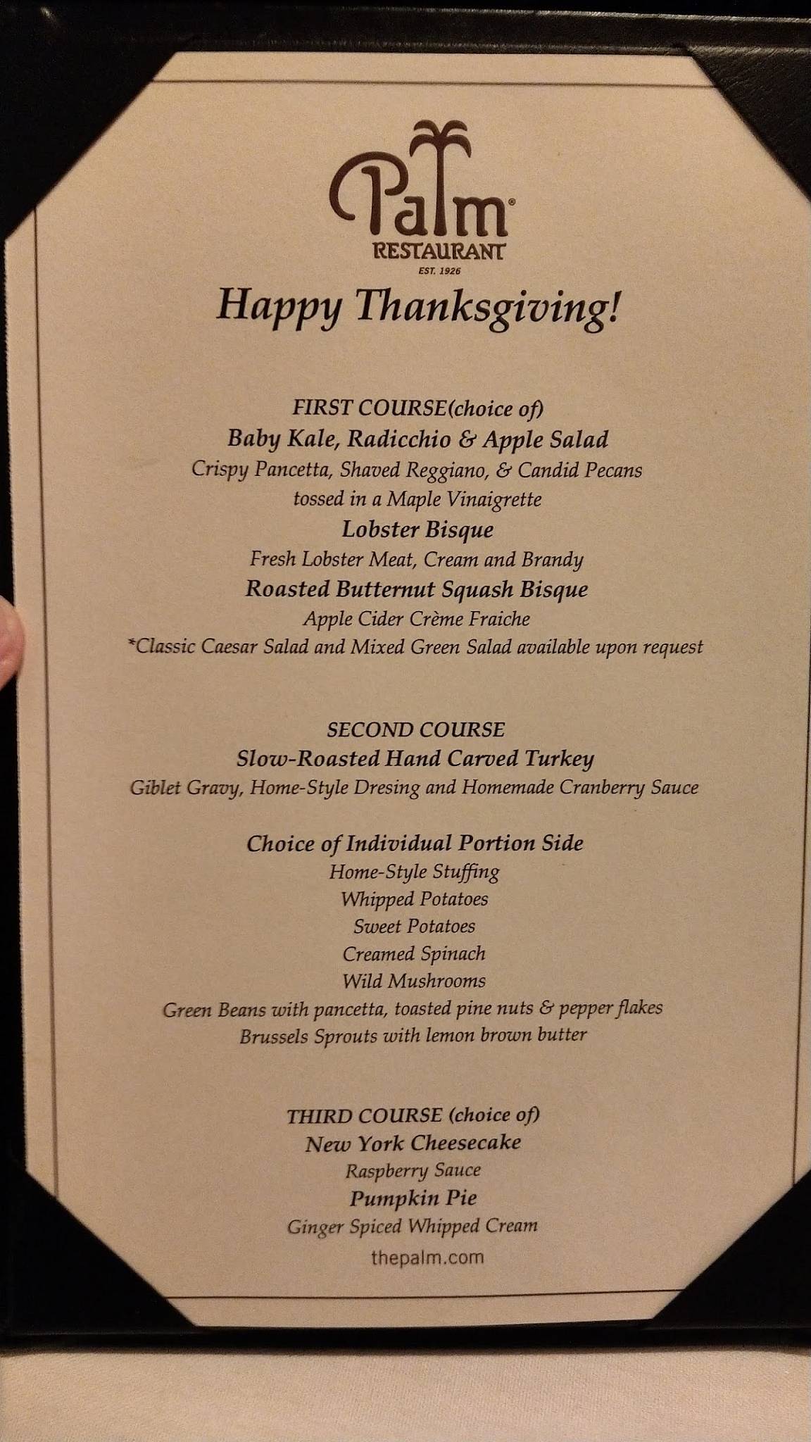 Menu at The Palm - Chicago steakhouse, Chicago, 323 E Wacker Dr