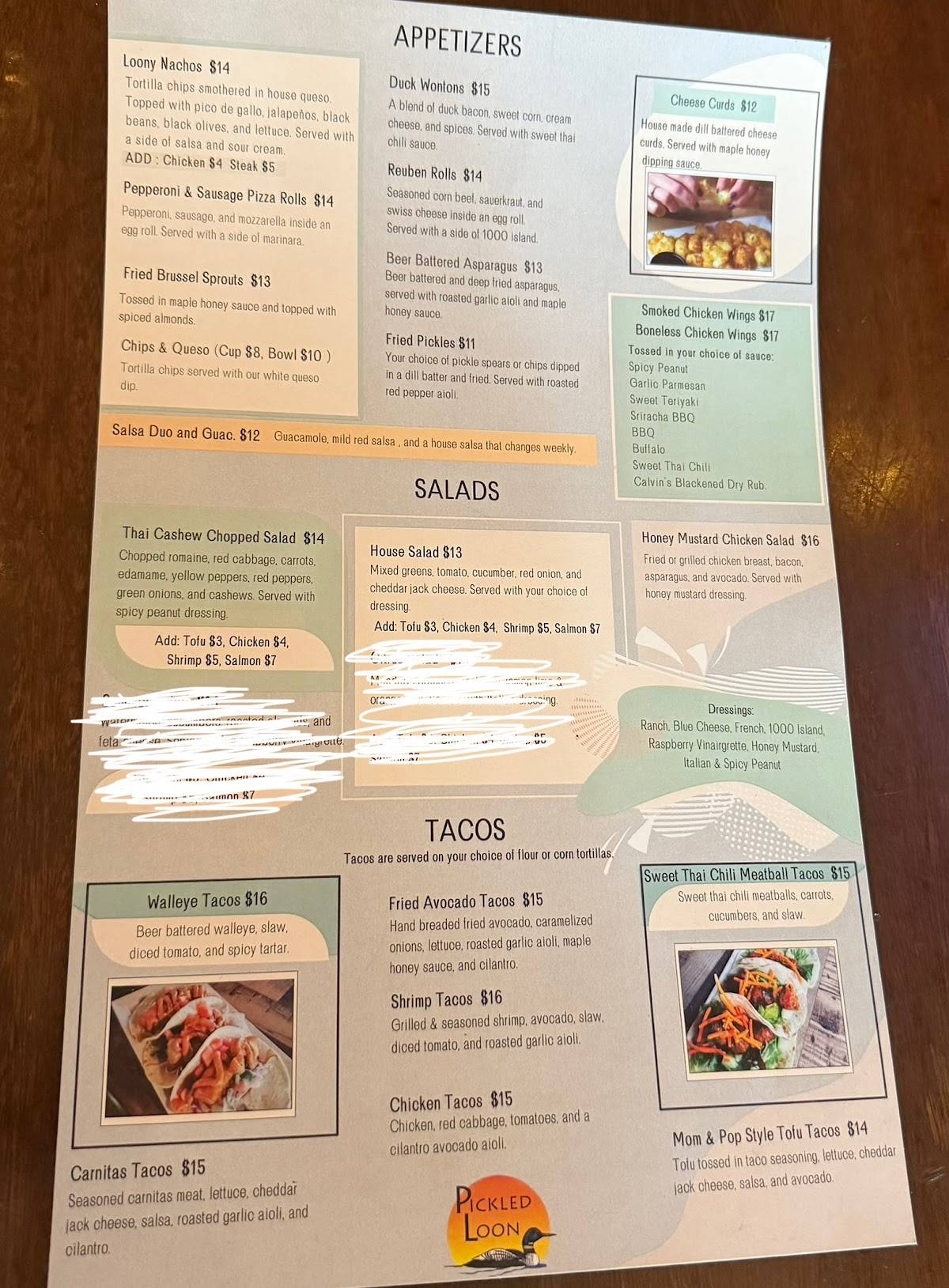 Menu at The Pickled Loon pub & bar, St. Cloud, 715 W St Germain St
