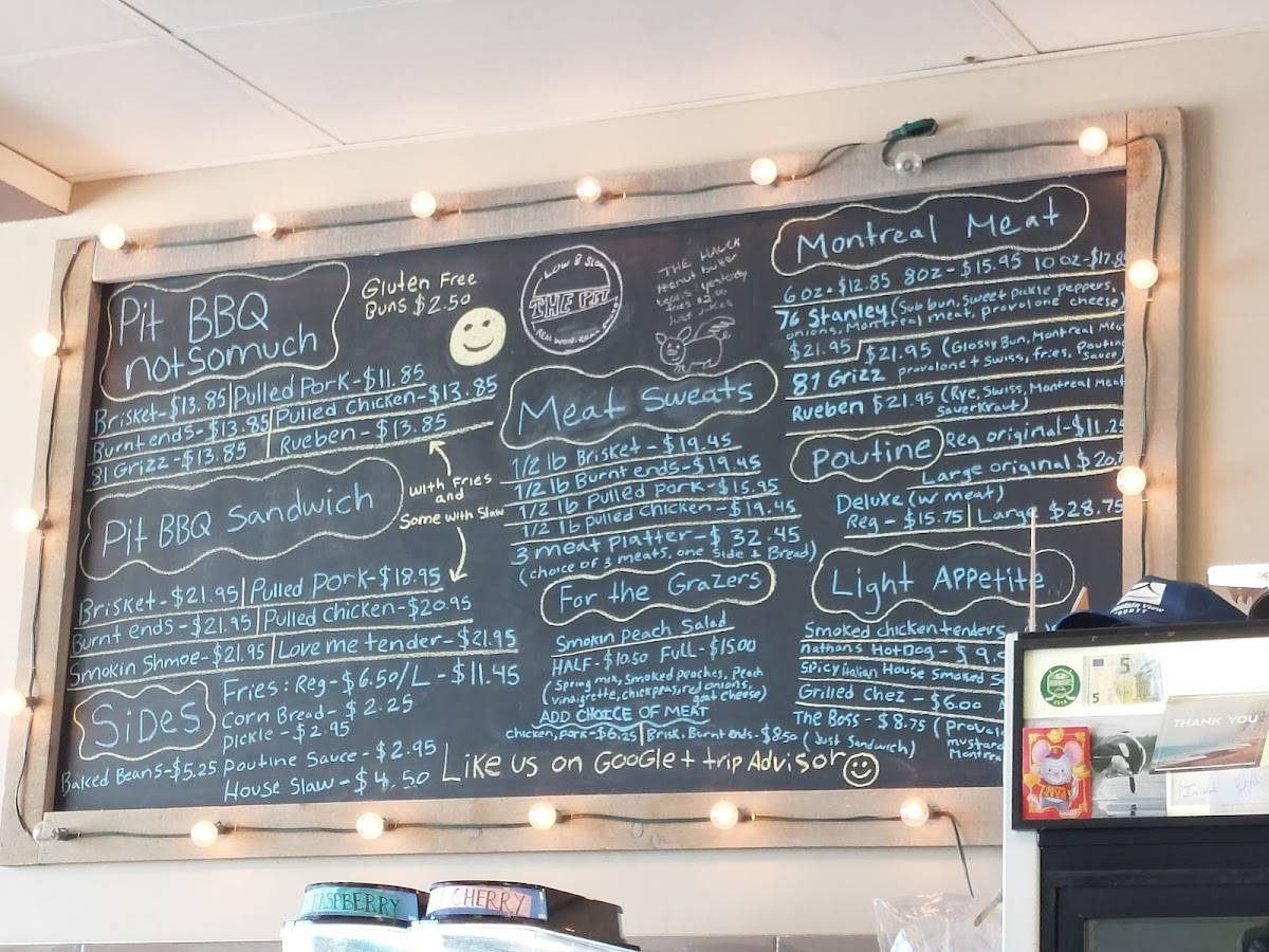 Menu at The Pit BBQ, Olds