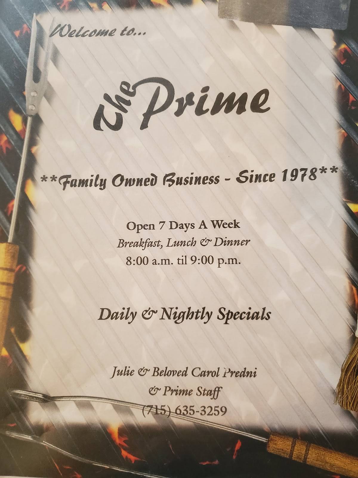 Menu at The Prime Bar and Family Dining, Trego
