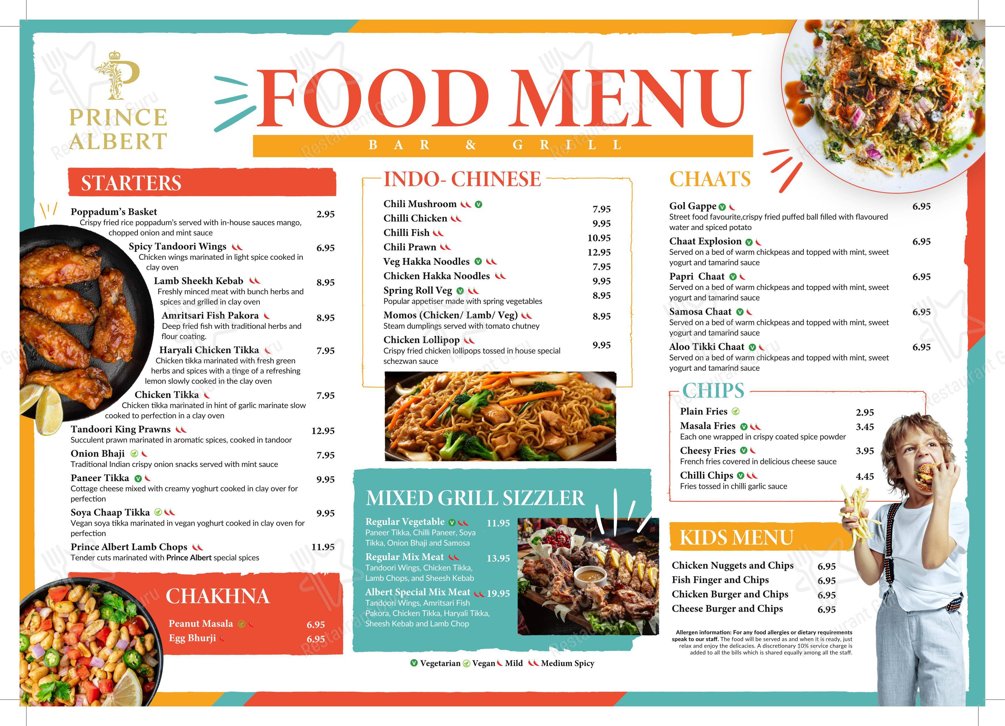 Menu at The Prince Albert, Wolves pub & bar, Wolverhampton