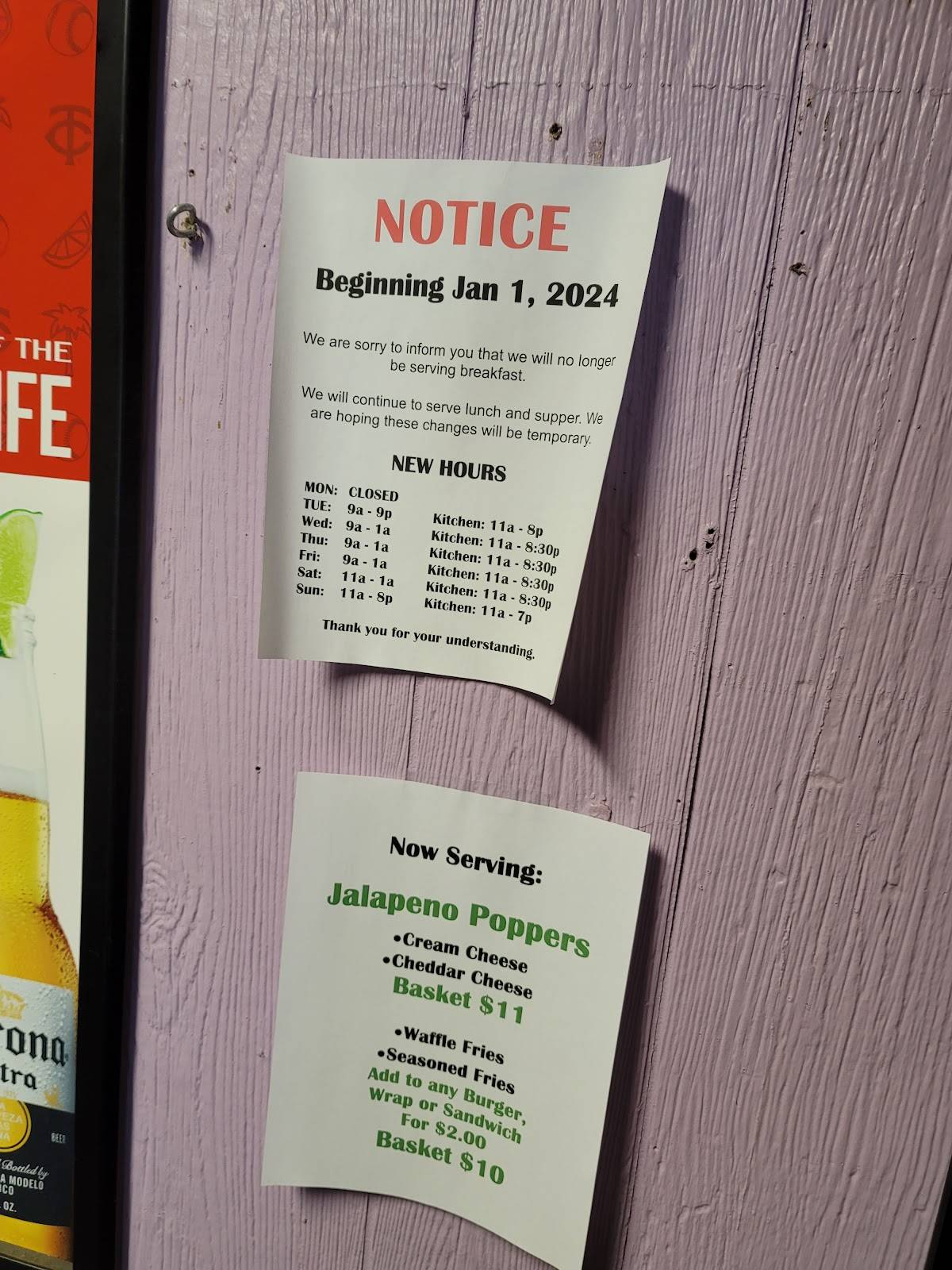 Menu at The Purple Goose pub & bar, Janesville
