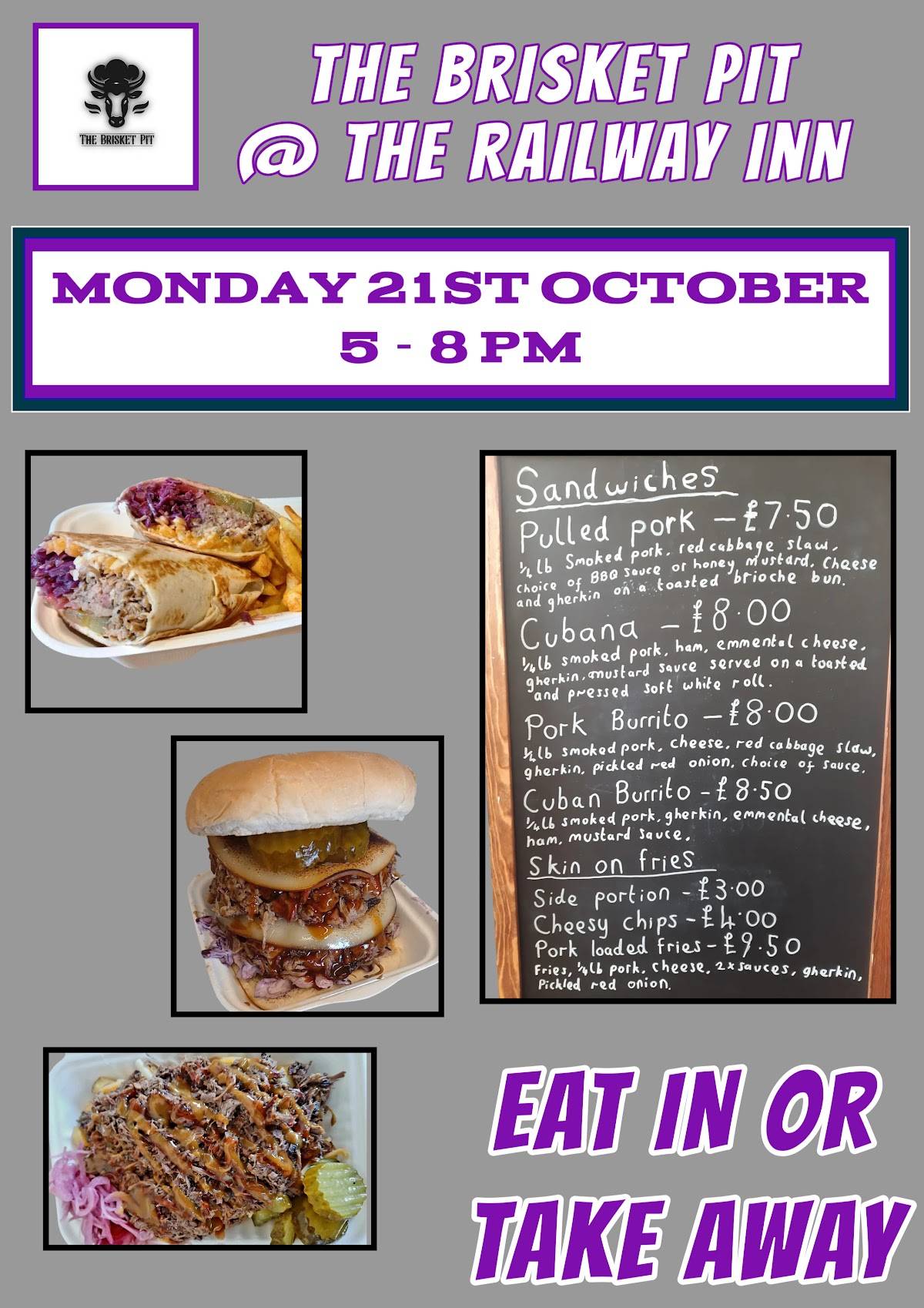 Menu at The Railway Inn pub & bar, Lincoln, Station Rd